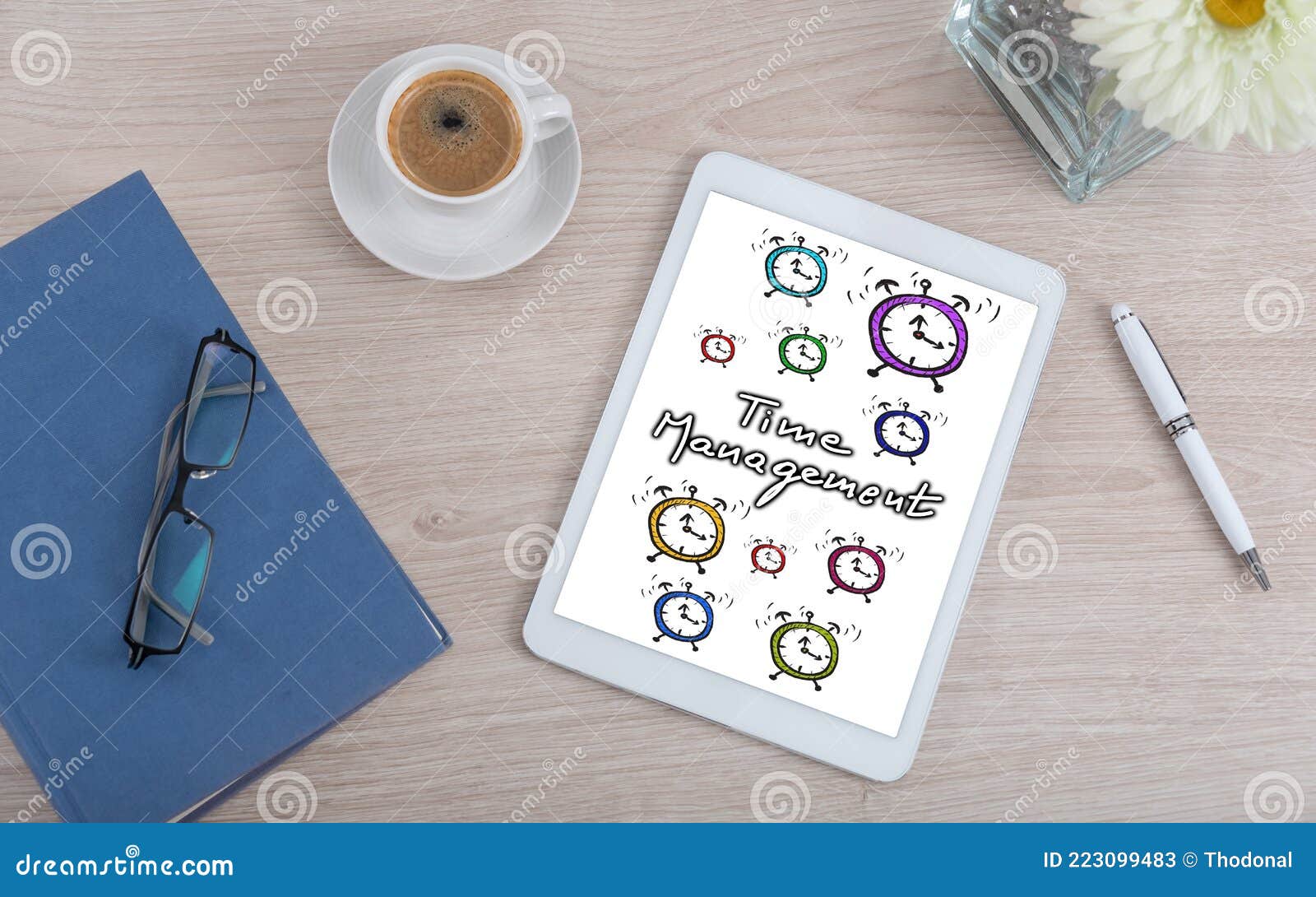 Time Management Concept on a Digital Tablet Stock Image - Image of ...
