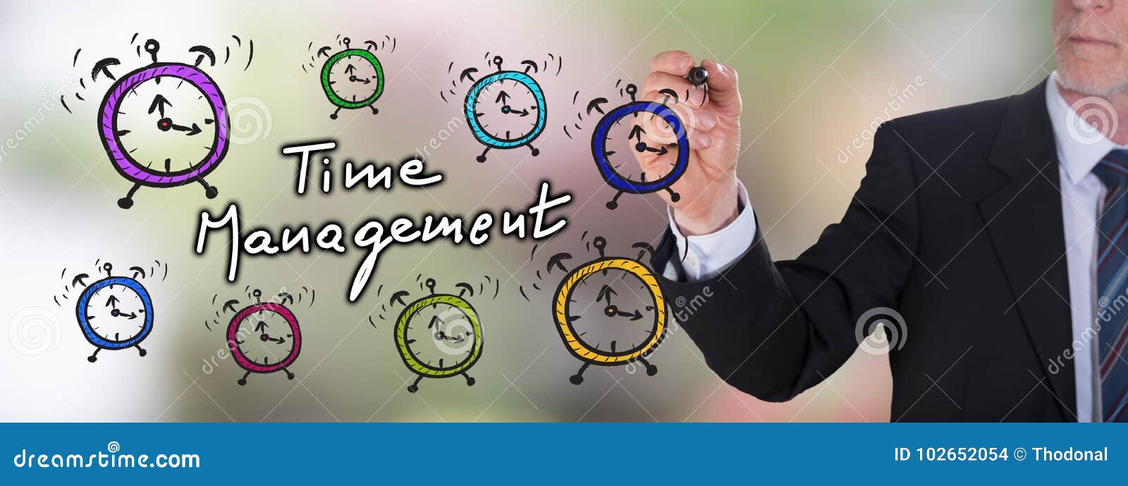 Time Management Concept Drawn by a Businessman Stock Photo - Image of ...
