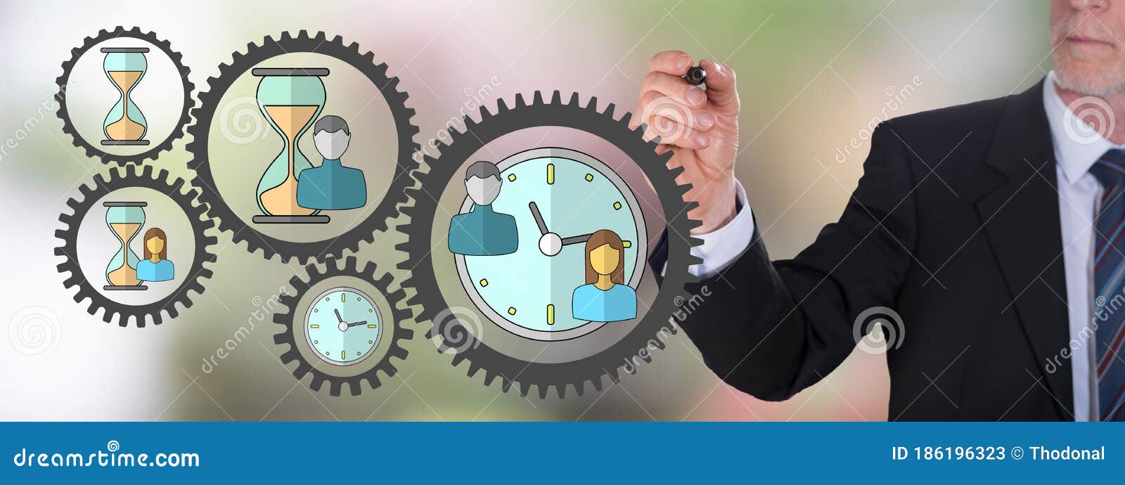 Time Management Concept Drawn by a Businessman Stock Image - Image of ...