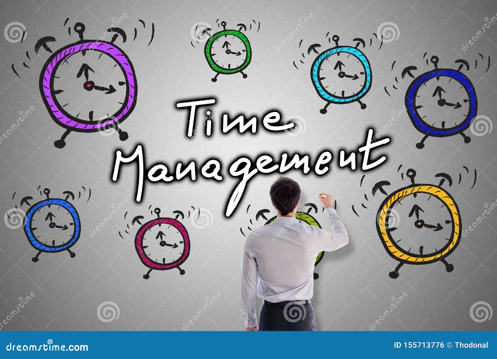 Time Management Concept Drawn by a Man Stock Illustration ...