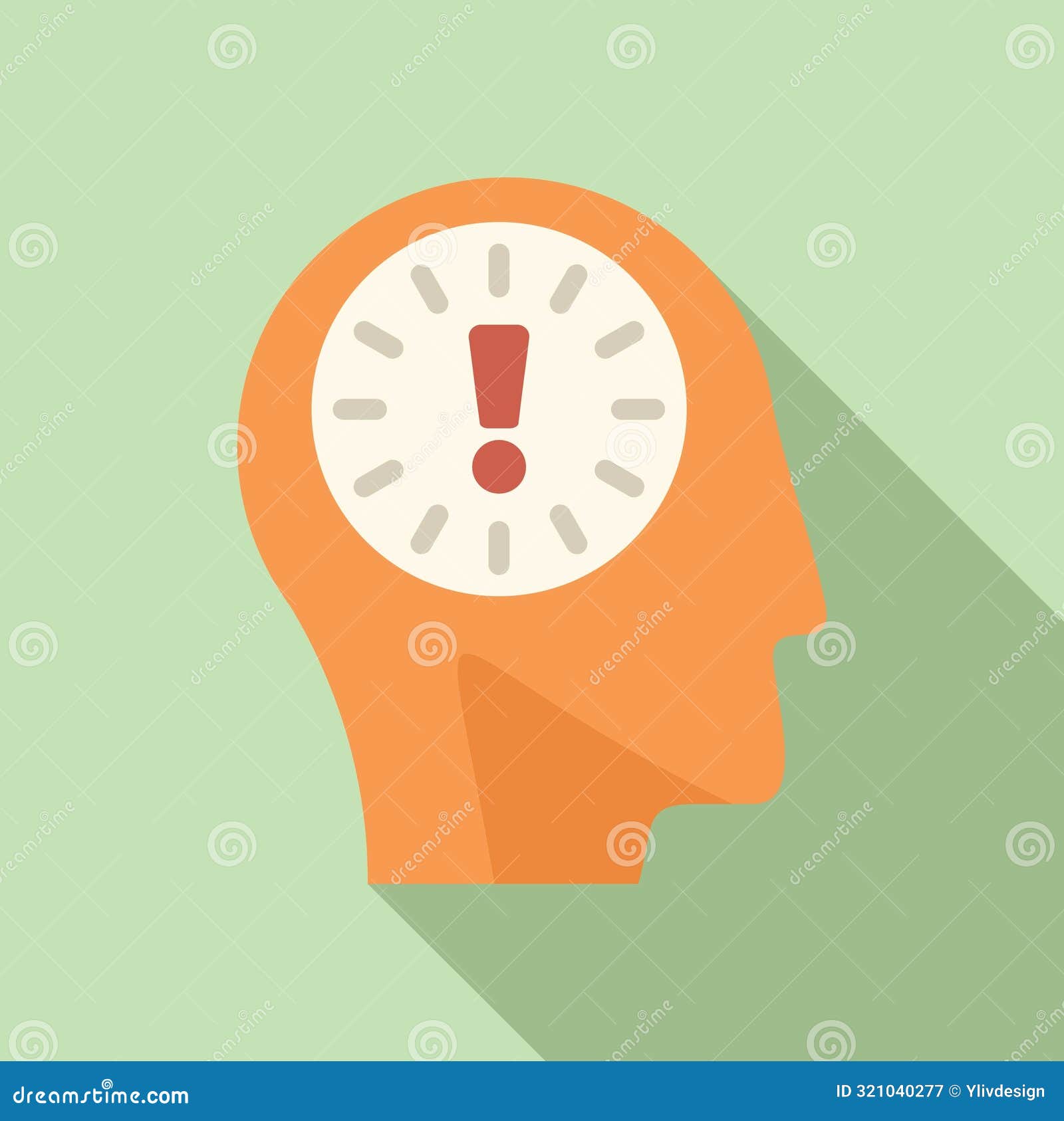 Time Management Concept with Head Clock Illustration Stock Illustration ...