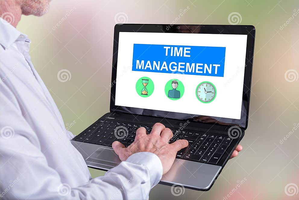 Time Management Concept on a Laptop Stock Photo - Image of success ...