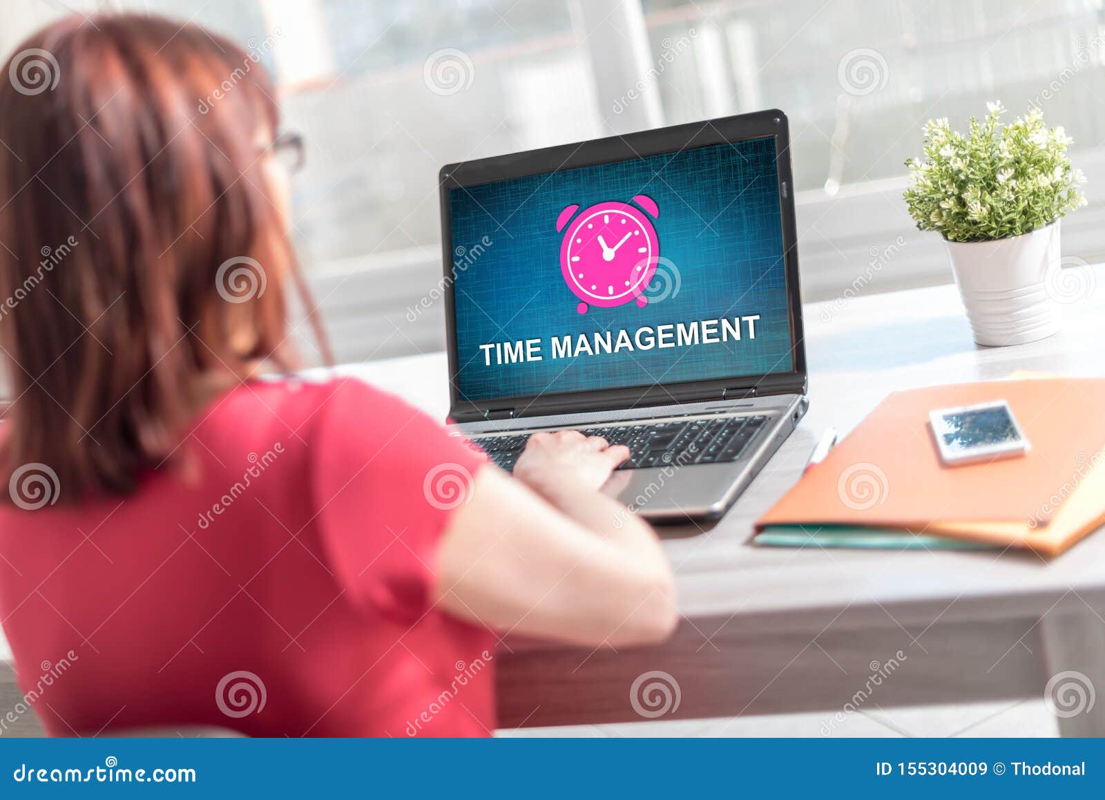Time Management Concept on a Laptop Screen Stock Image - Image of ...