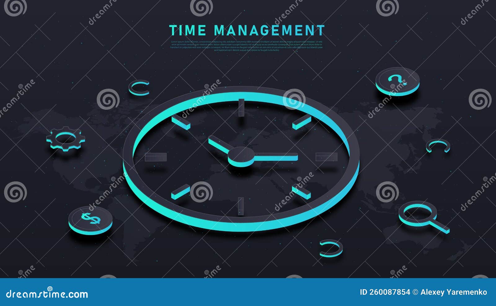 Time management concept stock vector. Illustration of banner - 260087854