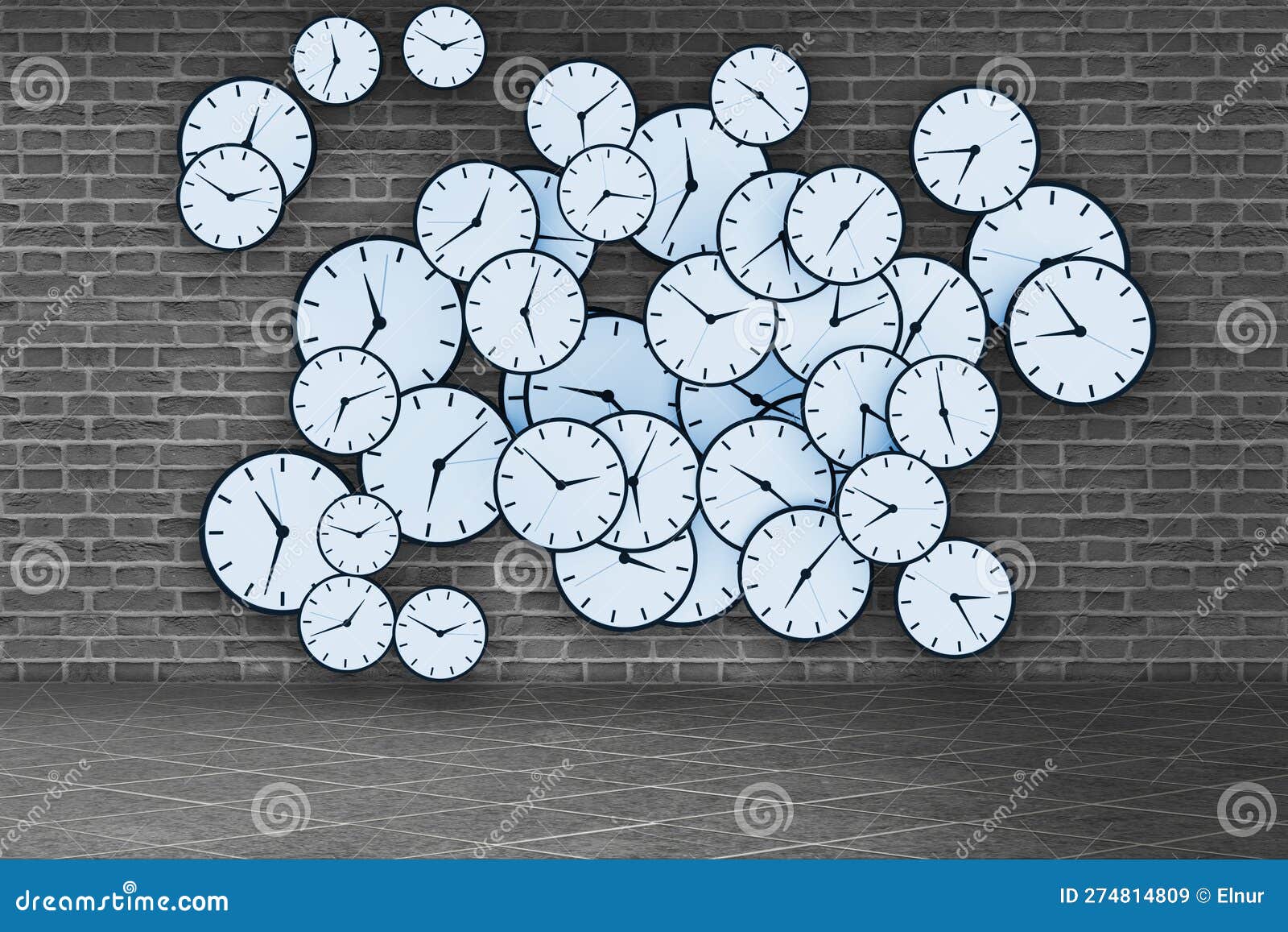 Time Management Concept with Many Clocks Stock Image - Image of ...
