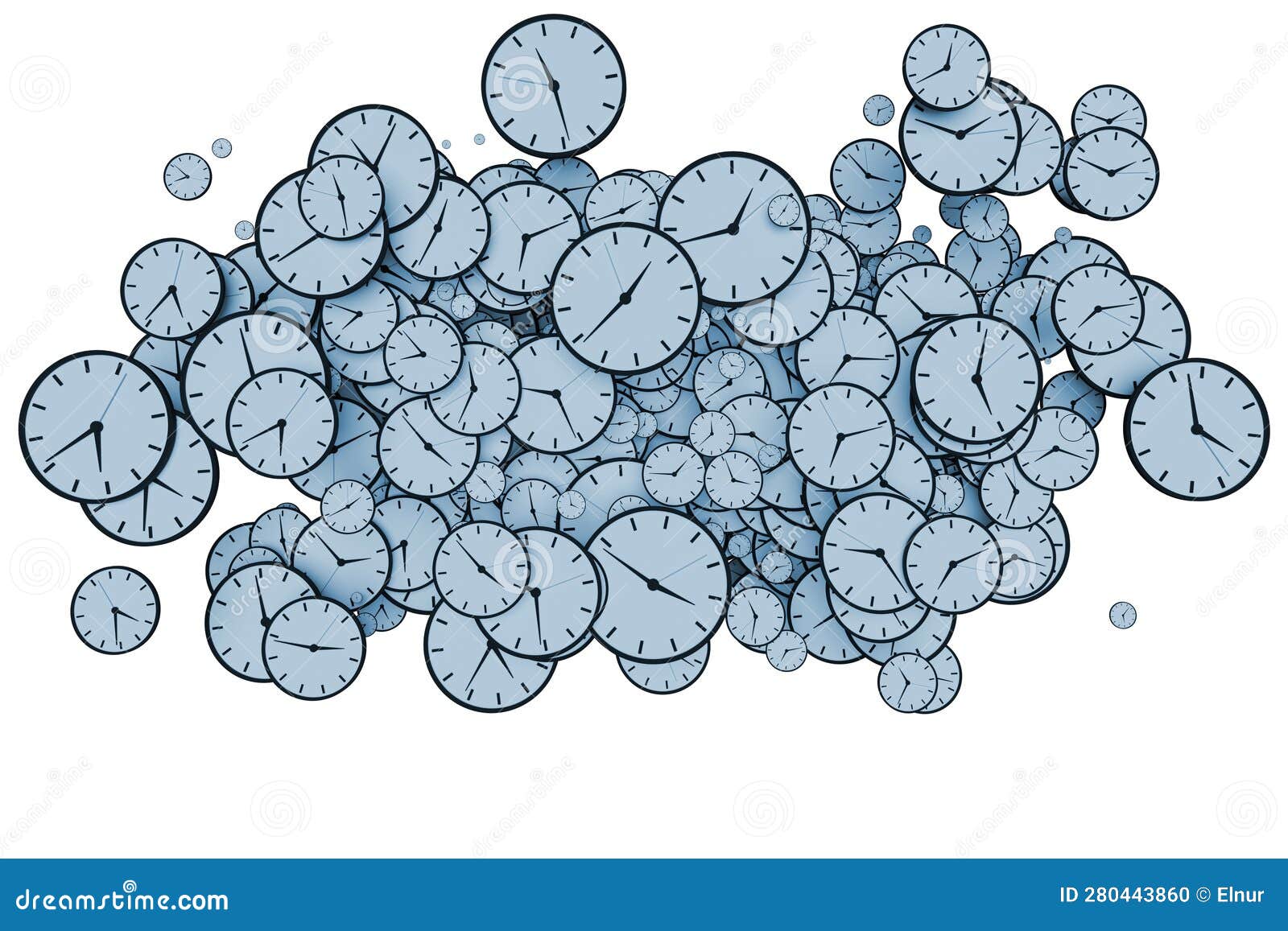 Time Management Concept with Many Clocks Stock Illustration ...