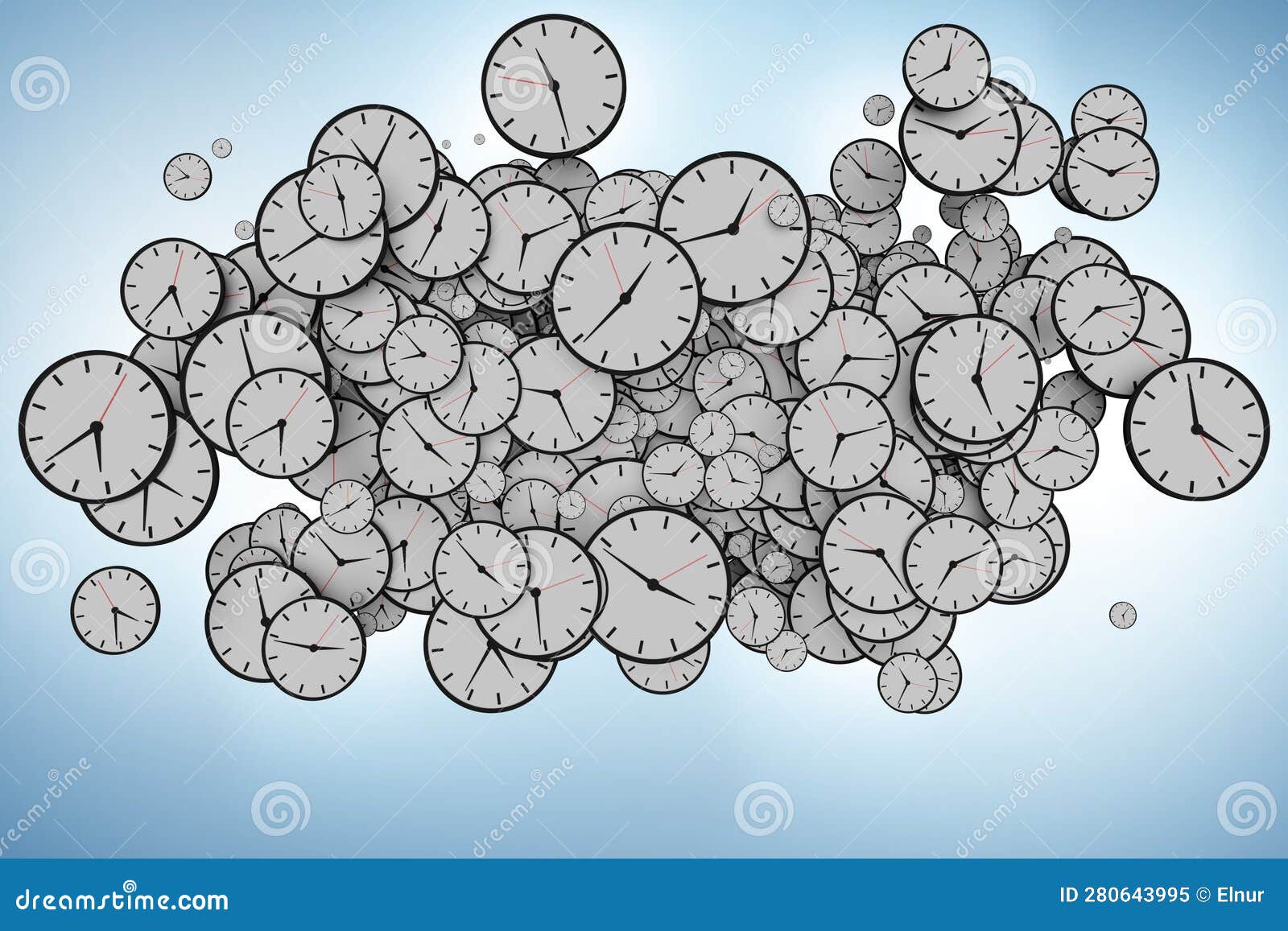 Time Management Concept with Many Clocks Stock Image - Image of rushing ...
