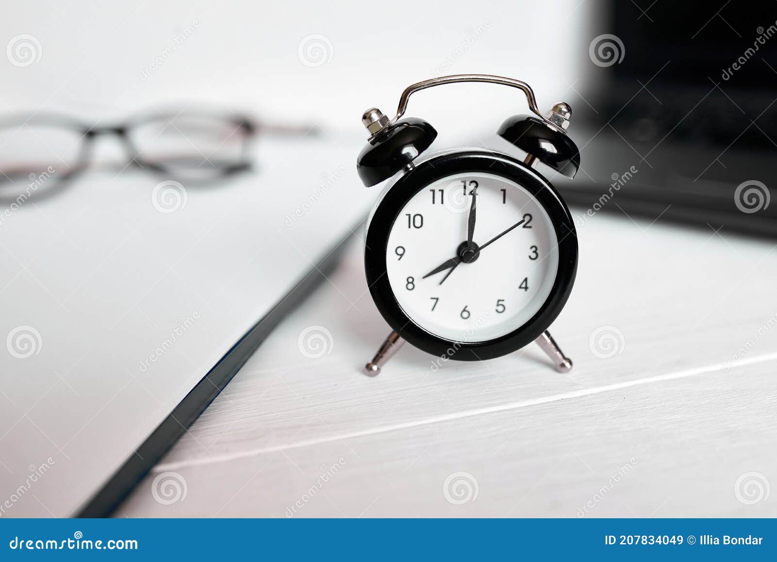 Time Management Concept, Office Workplace, Notebook, Computer Stock ...