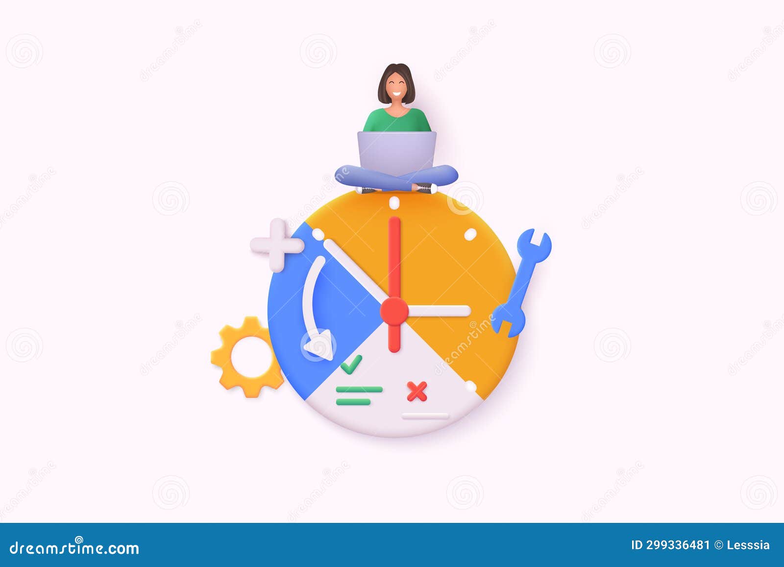 Time Management Concept. Time Organization Efficiency. Schedule Job ...