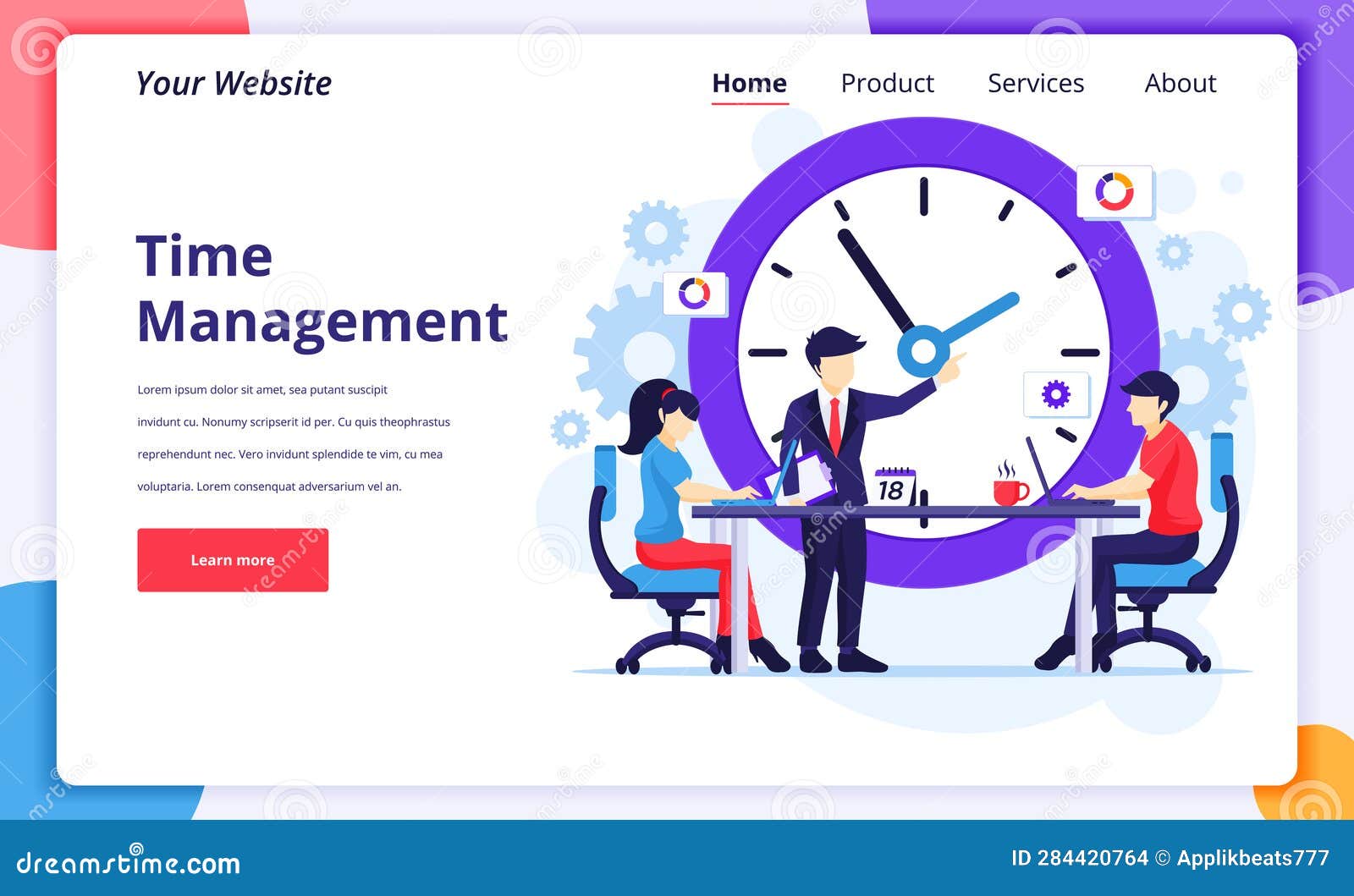 Time Management Concept, People on Meeting Planning a Work Schedule ...