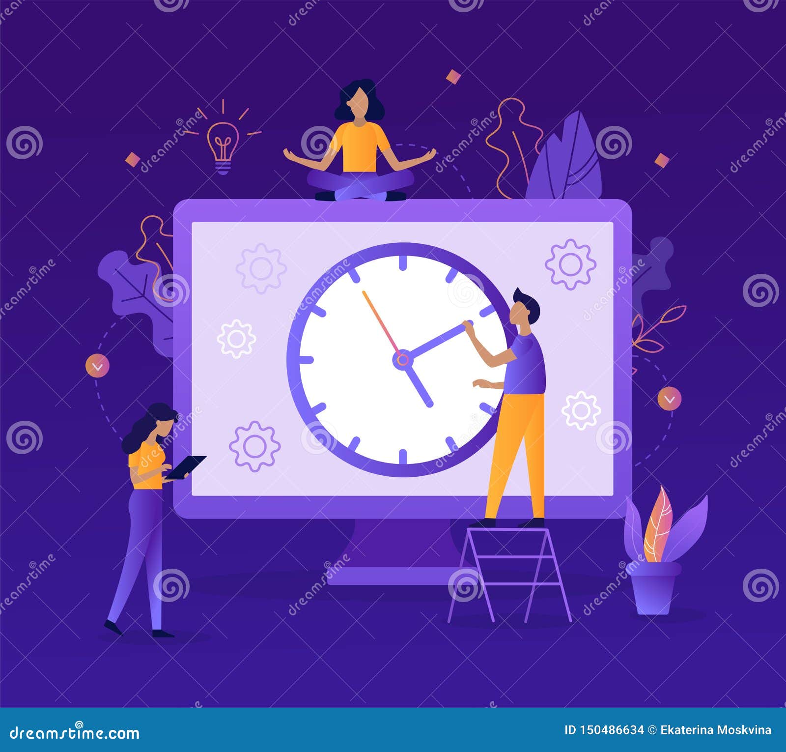 Time management concept. stock vector. Illustration of business - 150486634