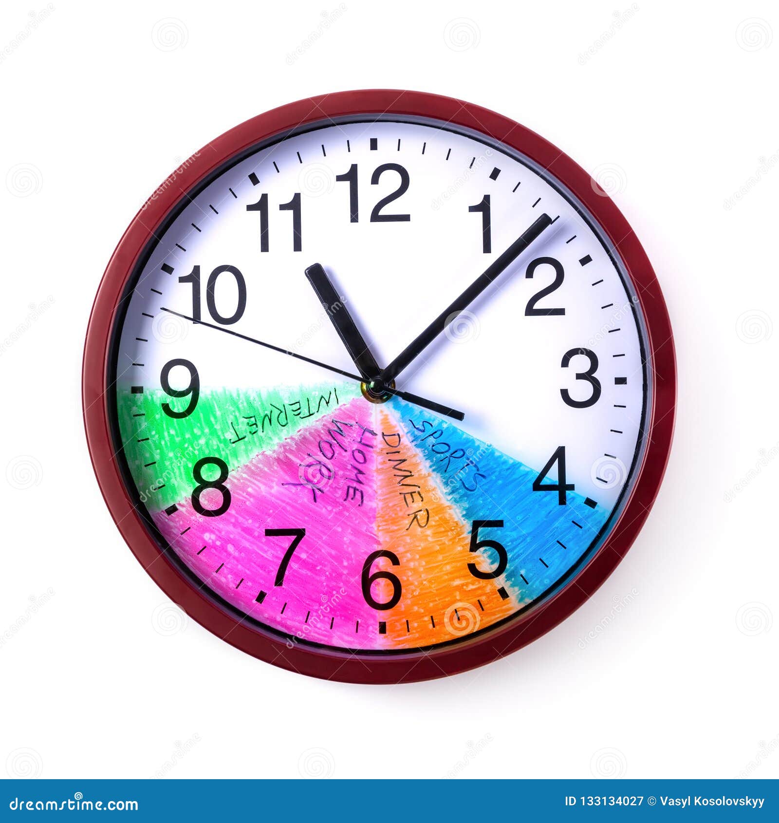 Time Management Concept: Round Clock With A Colored Dial And Action ...