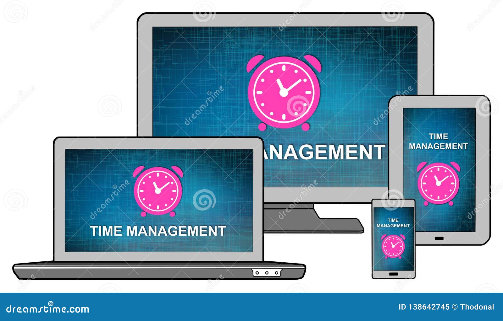 Time Management Concept on Different Devices Stock Image - Image of ...