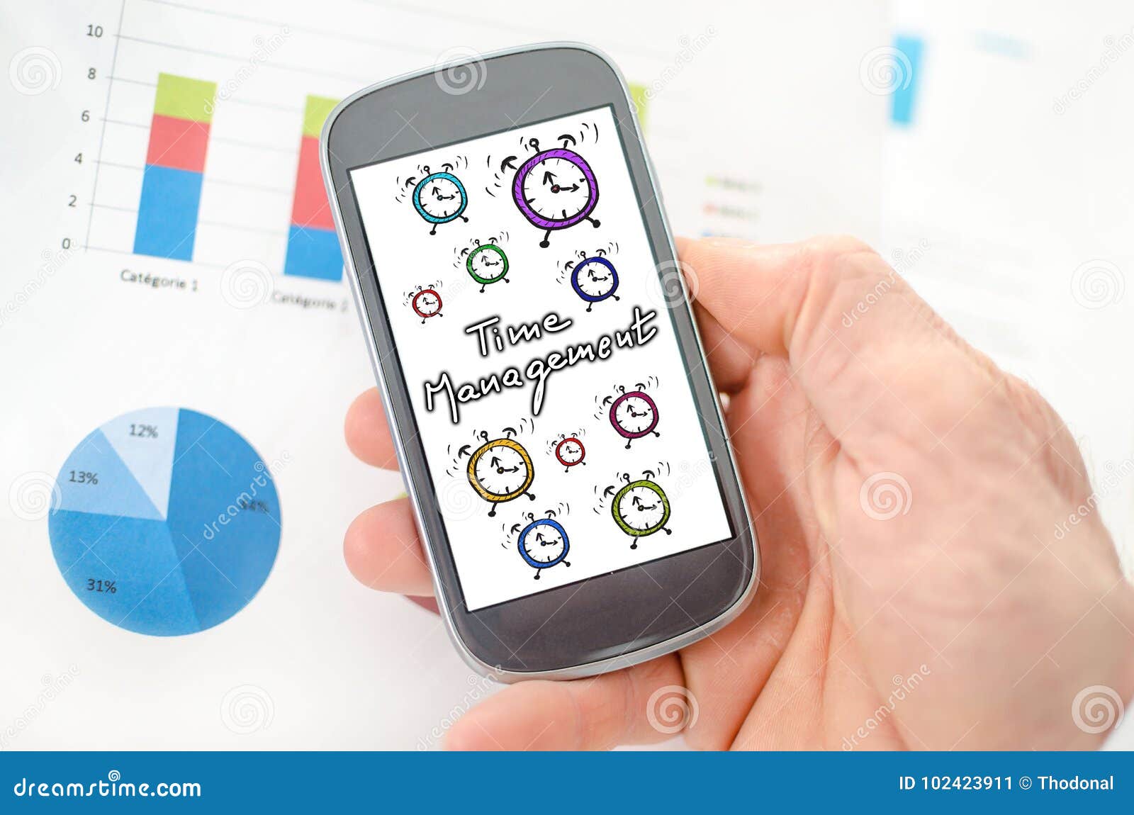 Time Management Concept on a Smartphone Stock Image - Image of ...