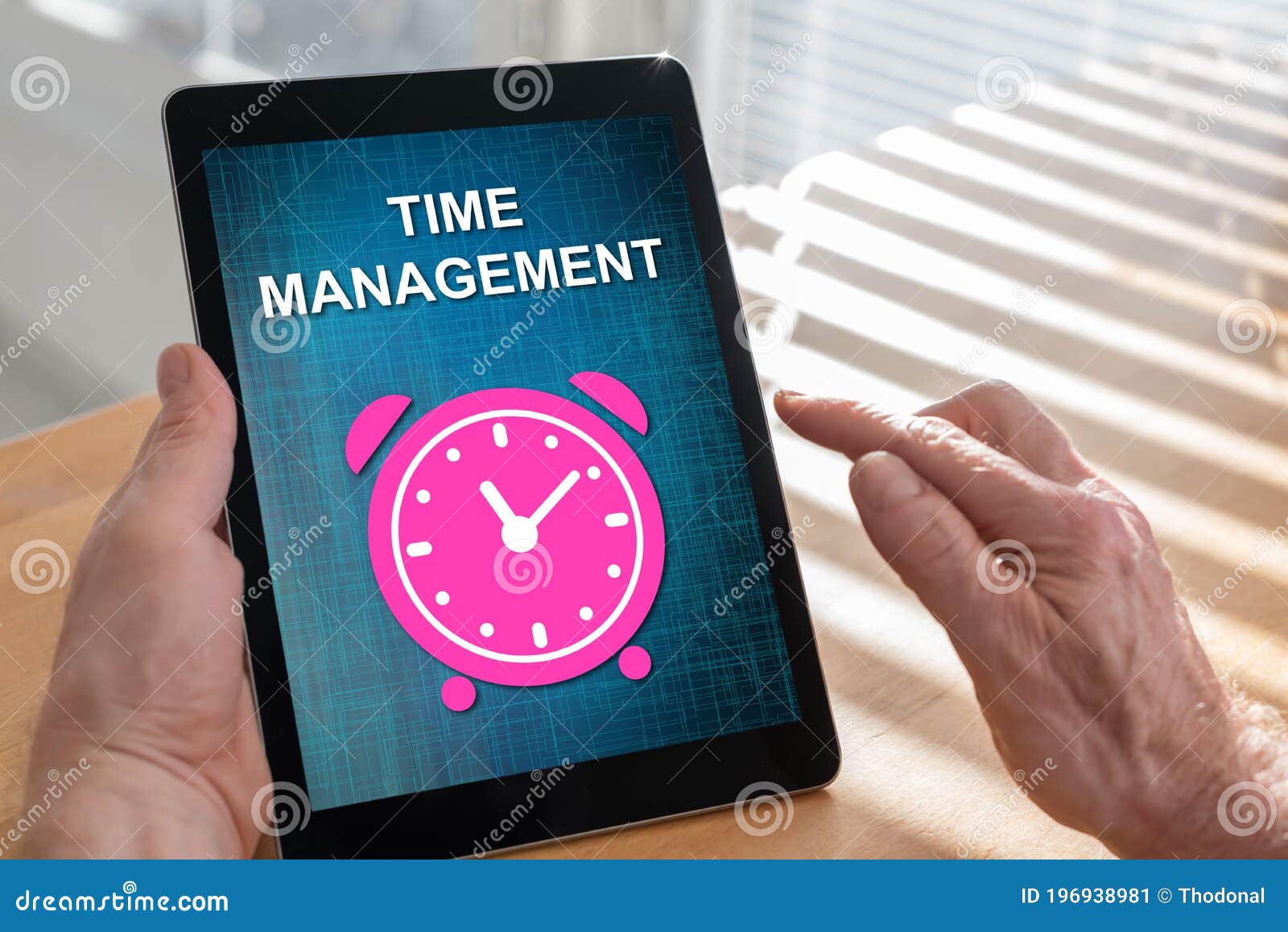 Time Management Concept on a Tablet Stock Image - Image of busy, design ...