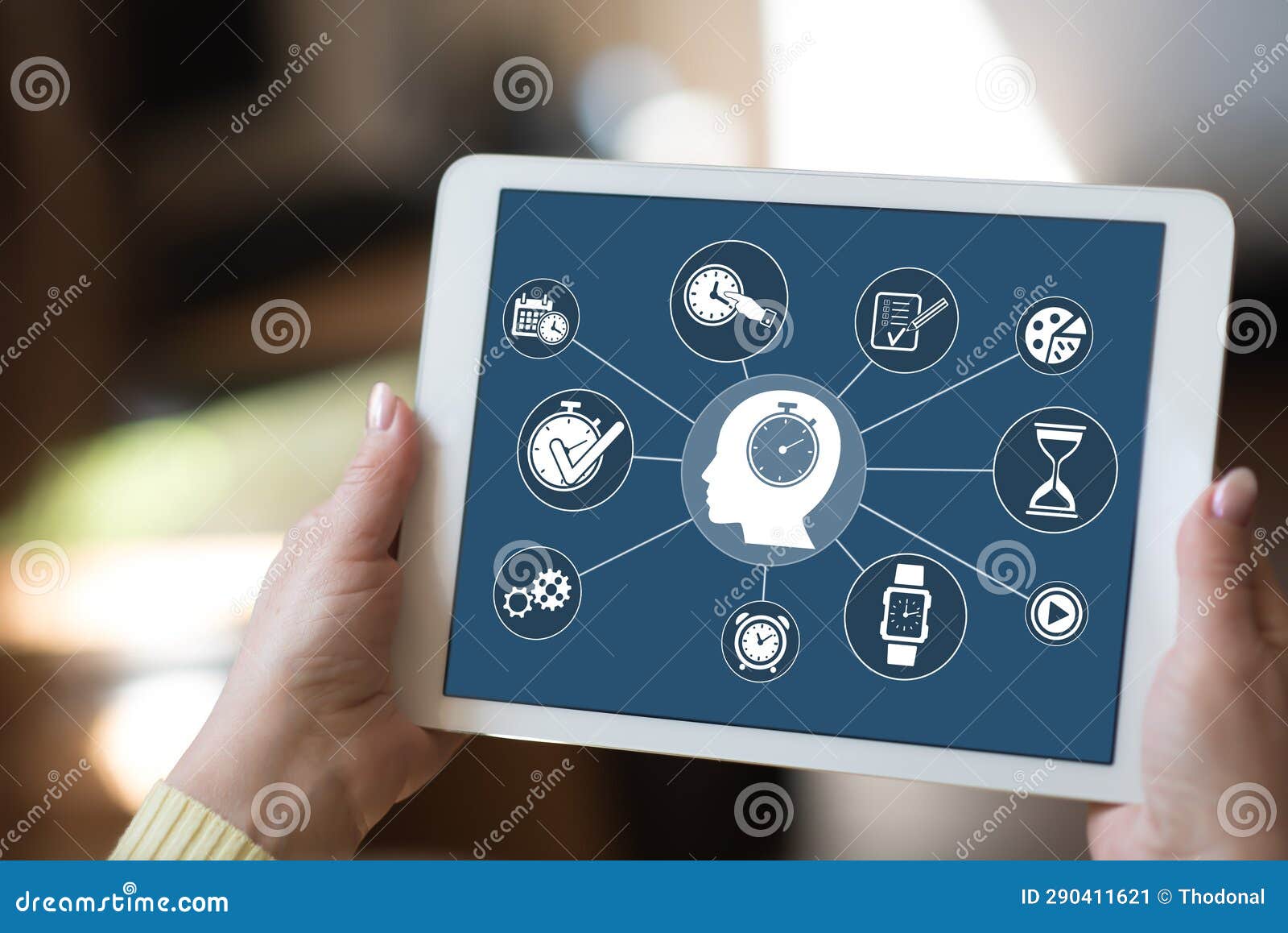 Time Management Concept on a Tablet Stock Image - Image of application ...