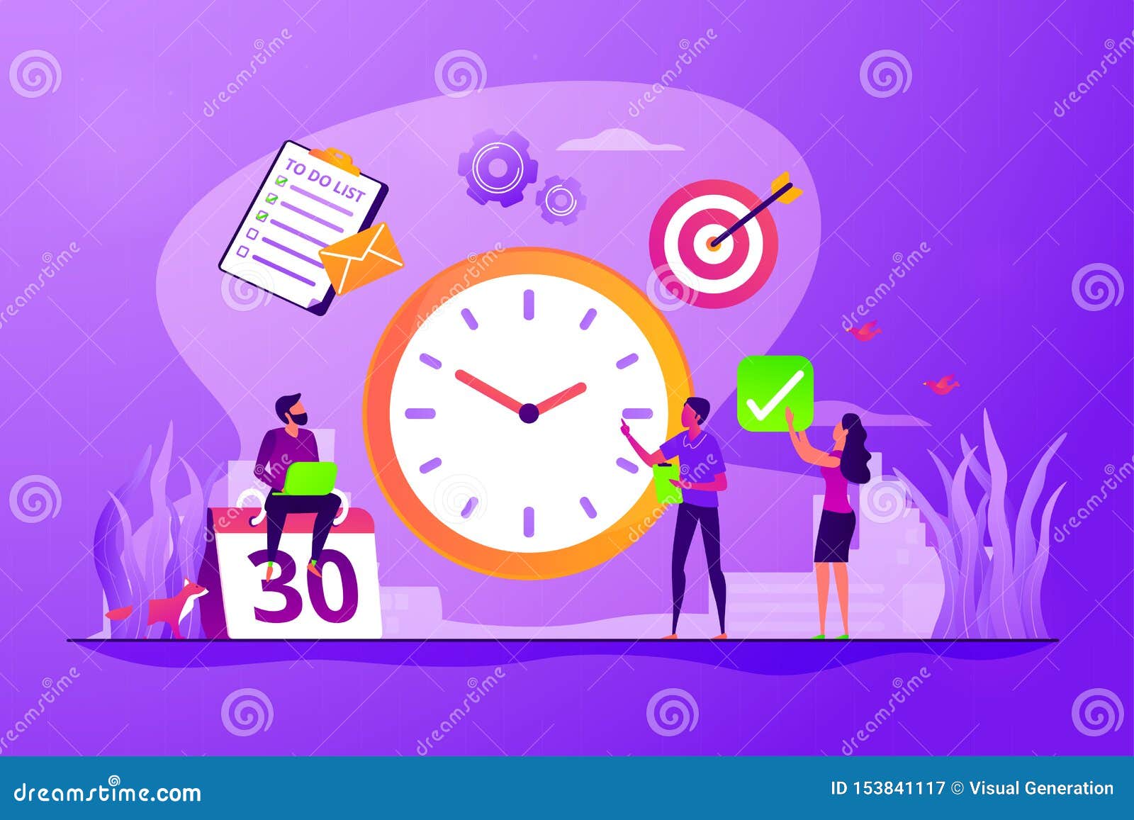 Time Management Concept Vector Illustration Stock Vector - Illustration ...