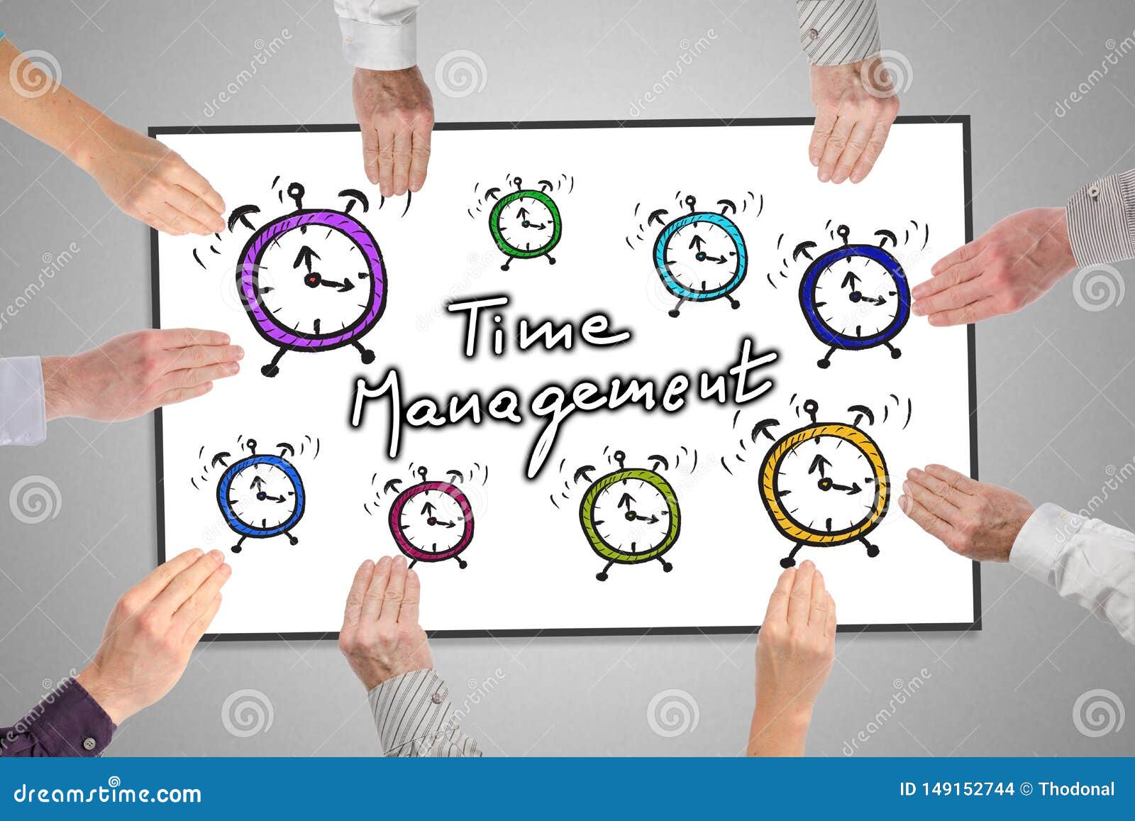 Time Management Concept on a Whiteboard Stock Illustration ...