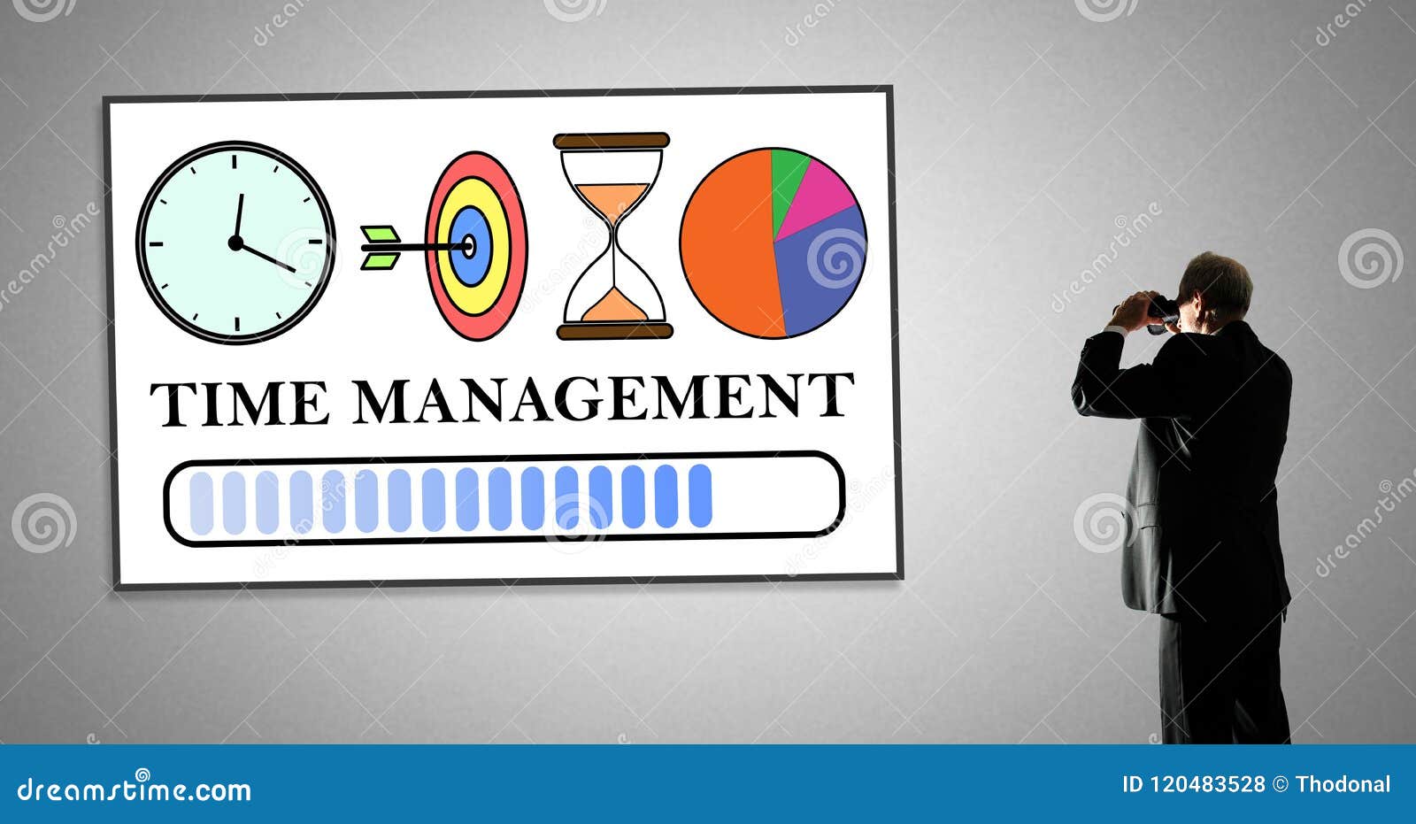 Time Management Concept on a Whiteboard Stock Illustration ...