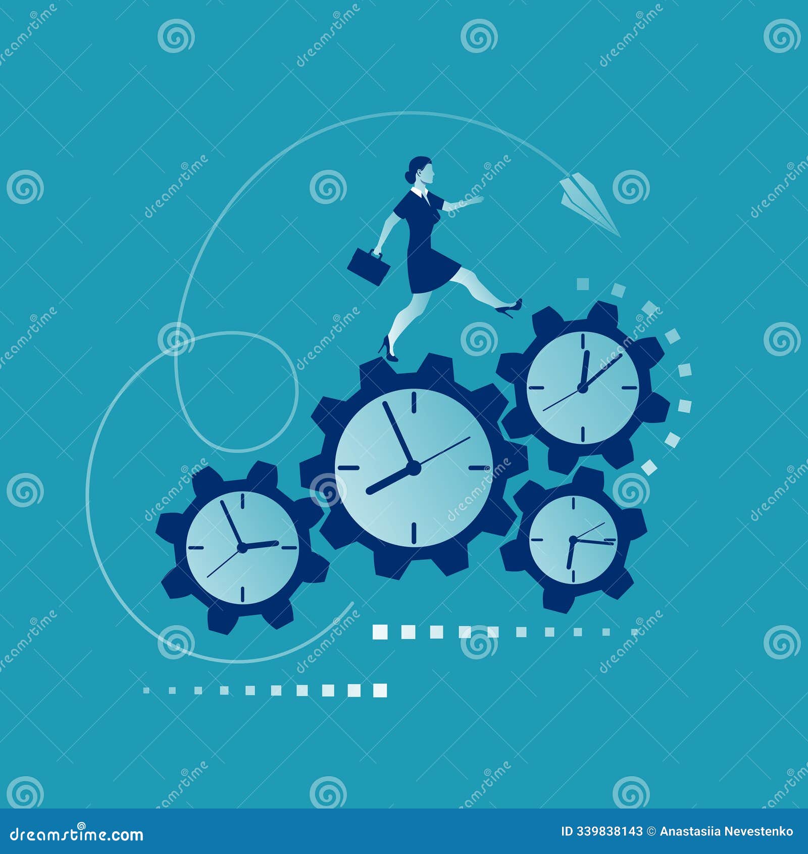 Time Management, Control. Vector Illustration Flat Design Stock Vector ...