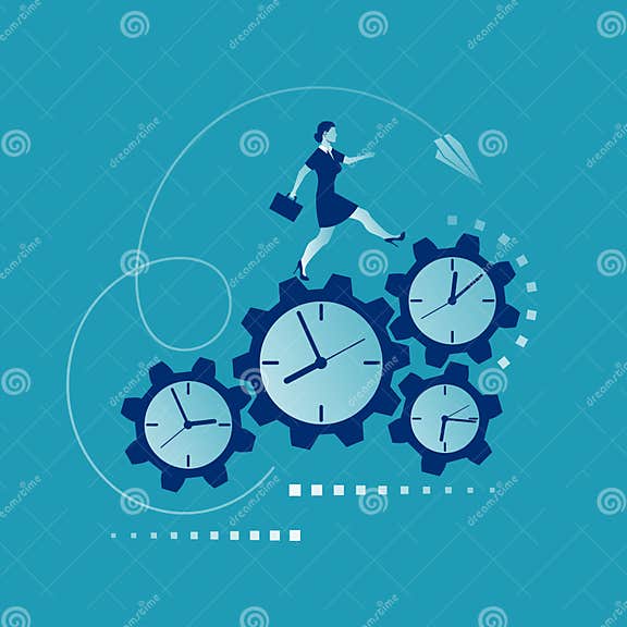 Time Management, Control. Vector Illustration Flat Design Stock Vector - Illustration of success ...