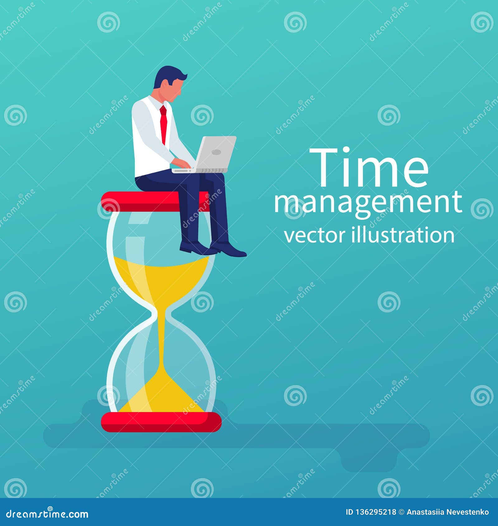 Time Management Control. Vector Illustration Flat Design Stock Vector ...