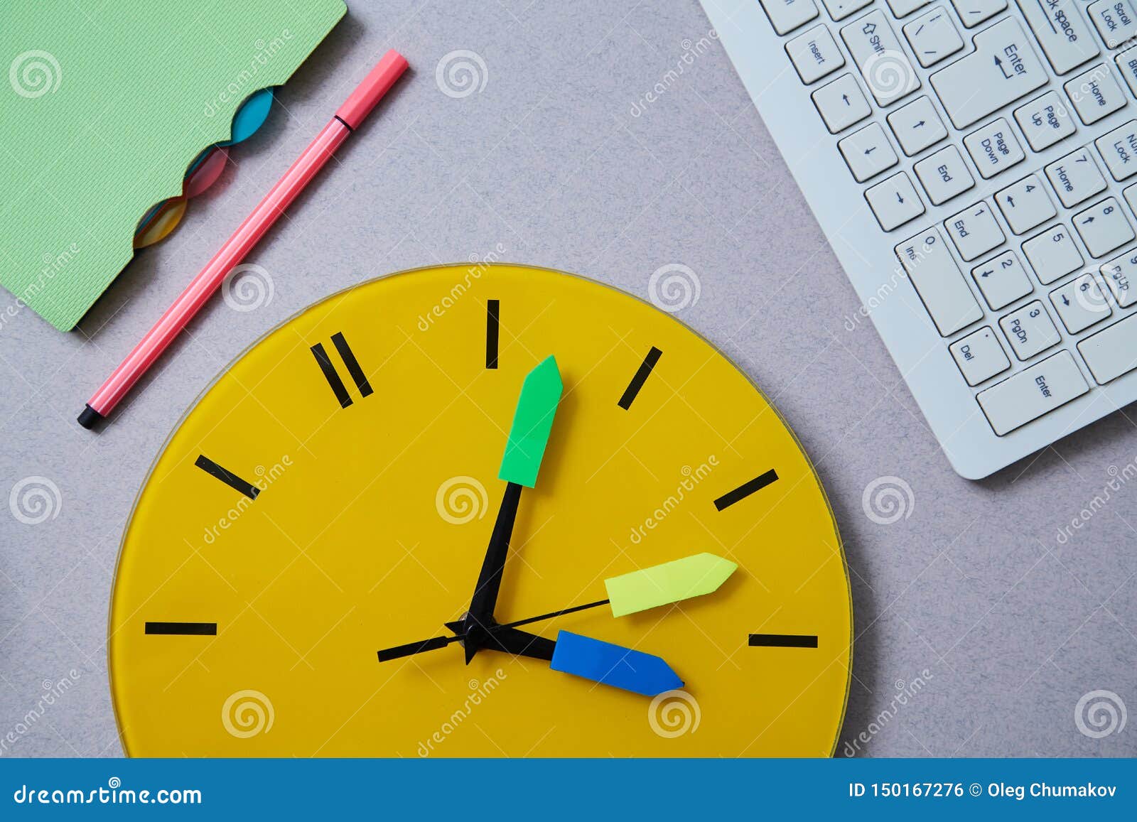 Time Management Deadline and Schedule Concept: Clock, Notebook and ...