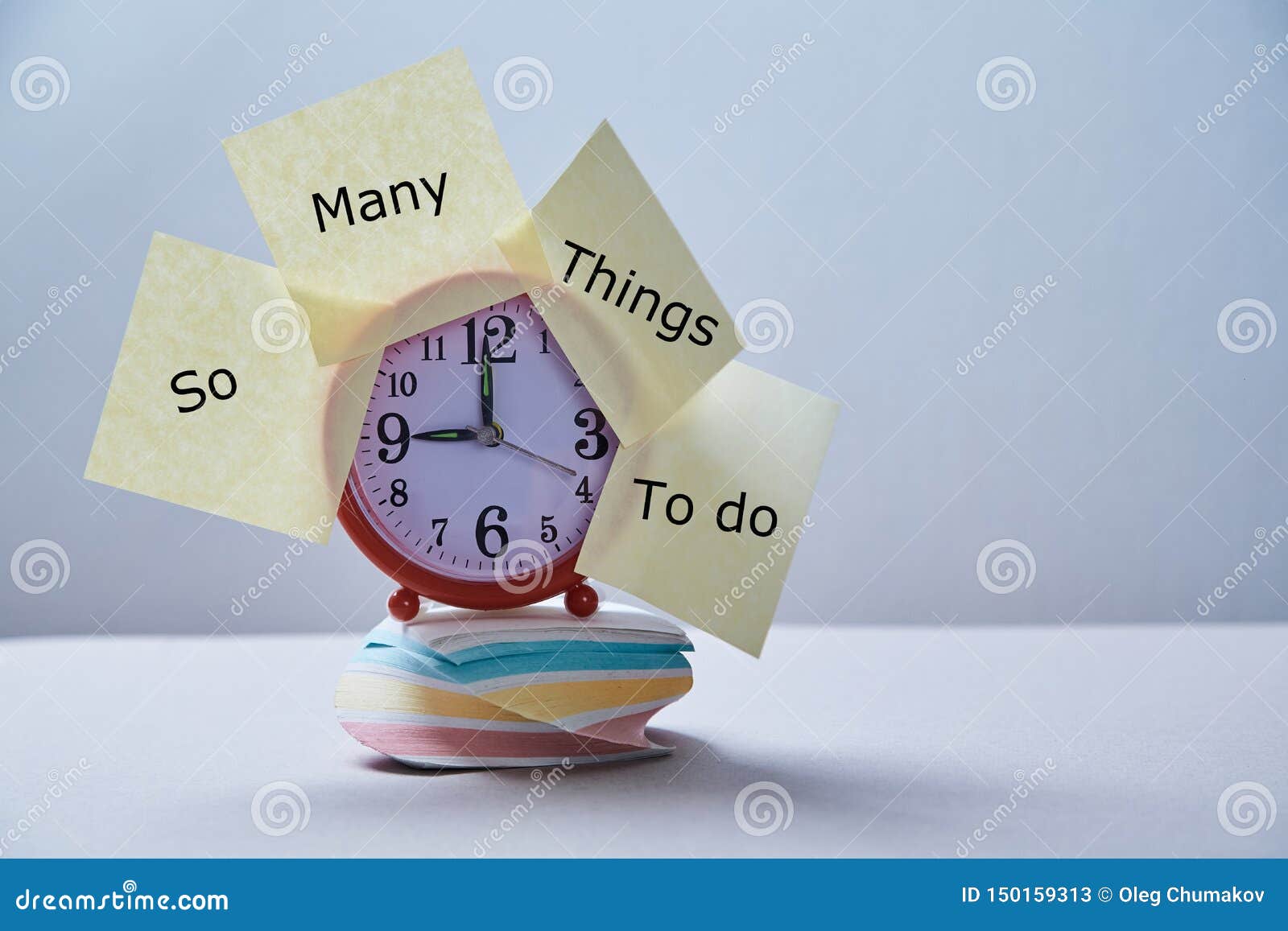 Time Management Deadline and Schedule Concept: Clock with Stickers on ...