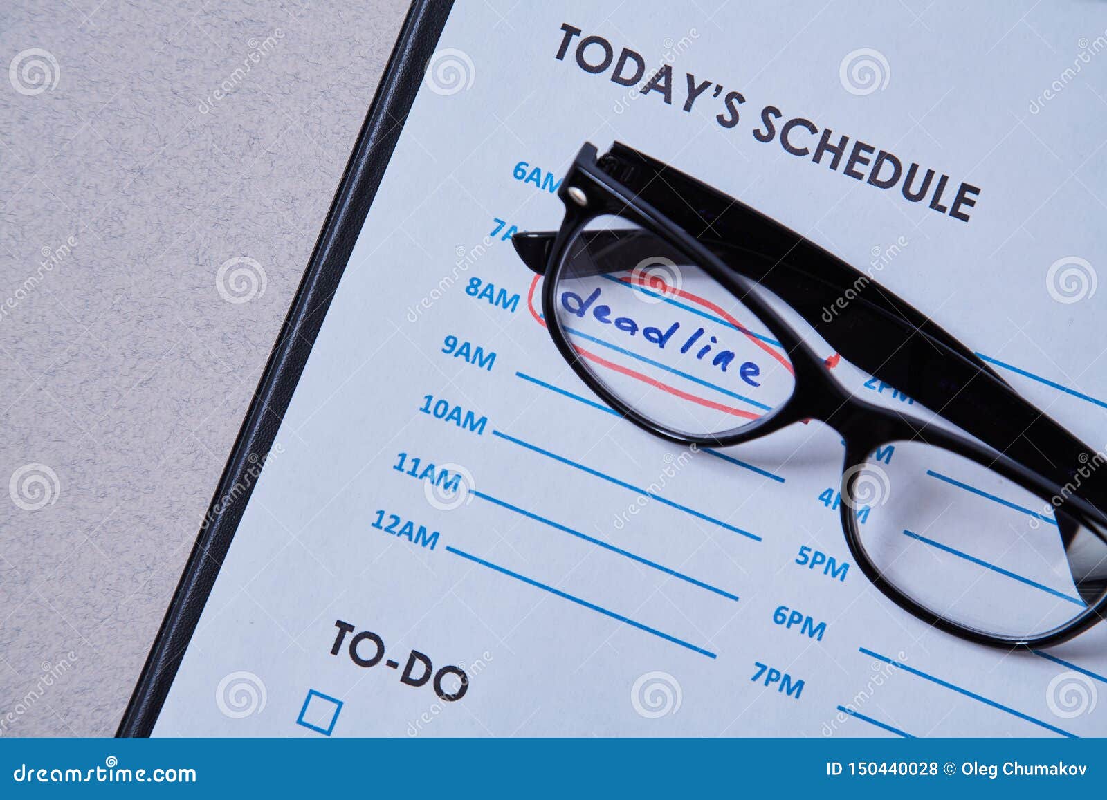 Time Management Deadline and Schedule Concept: Schedule Sheet with ...