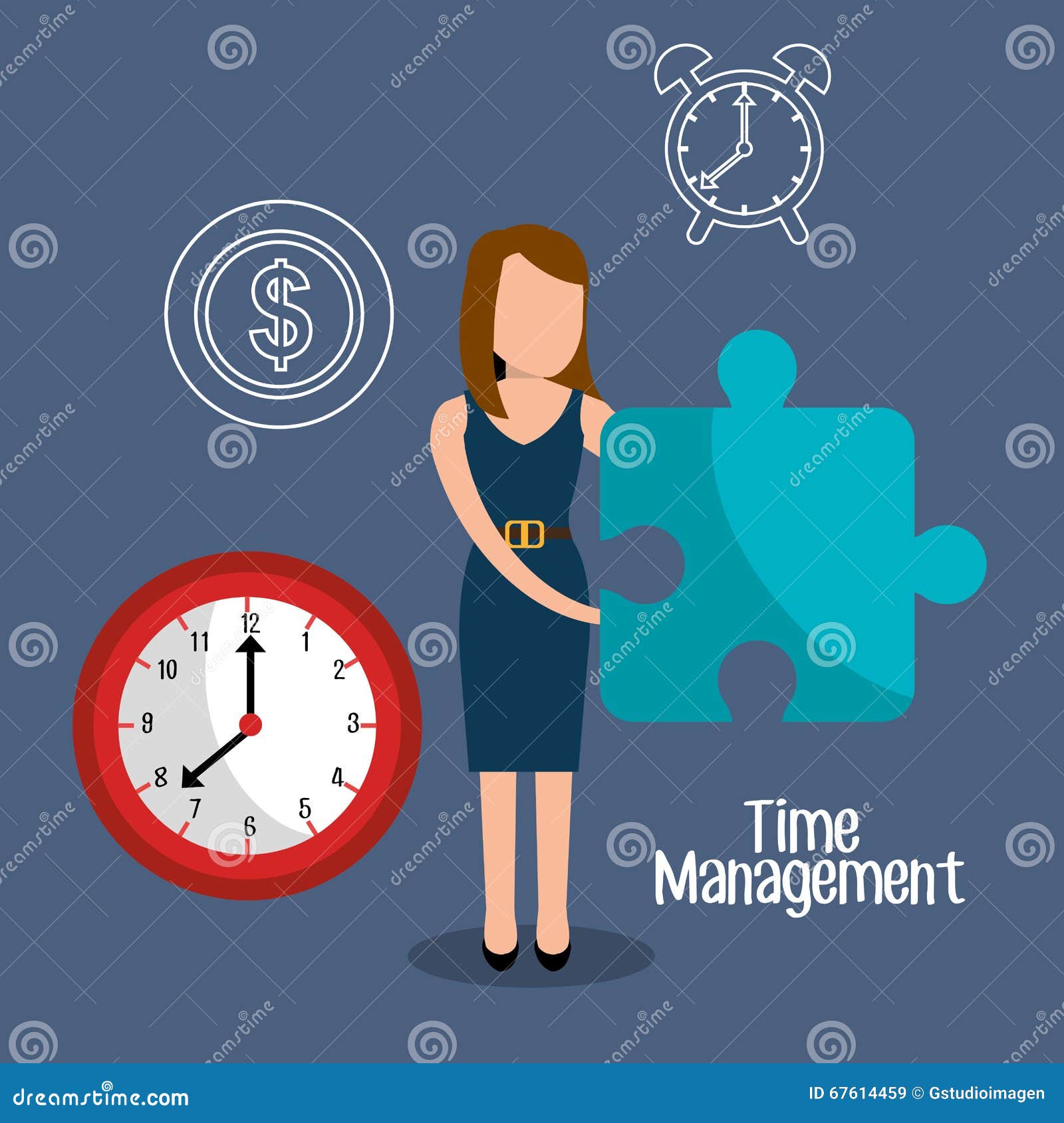 Time management design stock illustration. Illustration of pieces ...