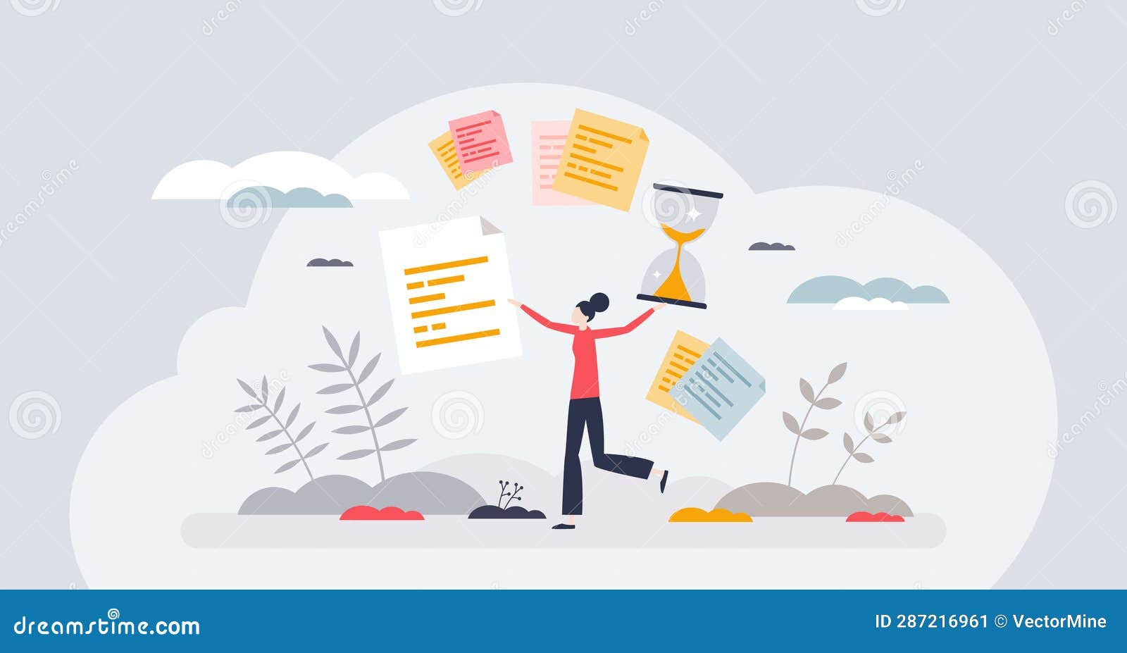 Time Management and Effective Activity Organization Tiny Person Concept ...