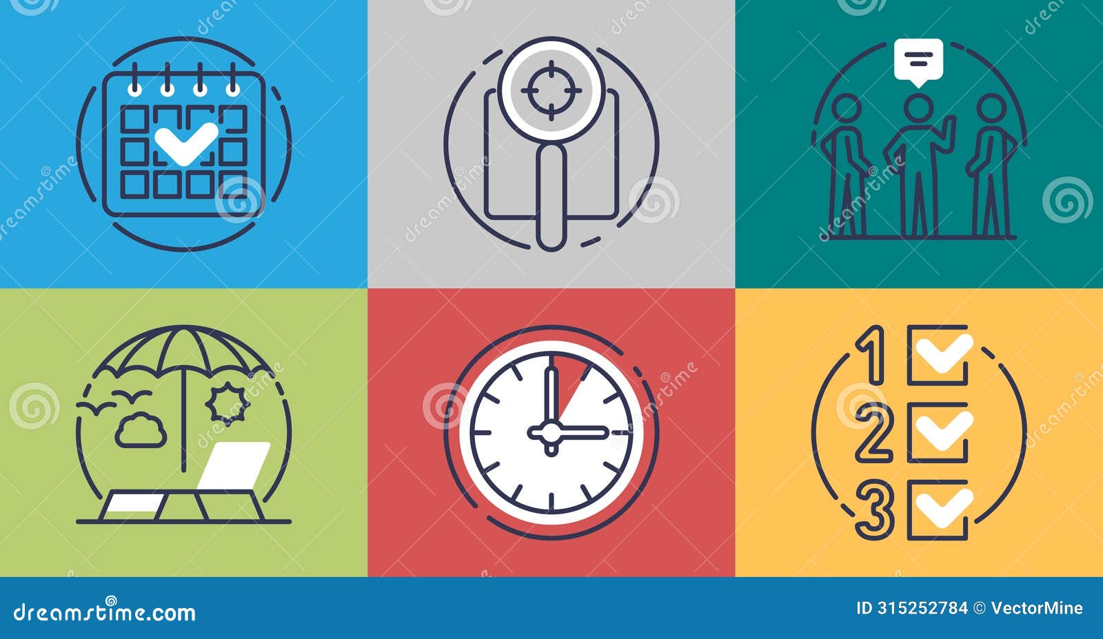 Time Management for Effective Business Work Organization Outline Grid ...