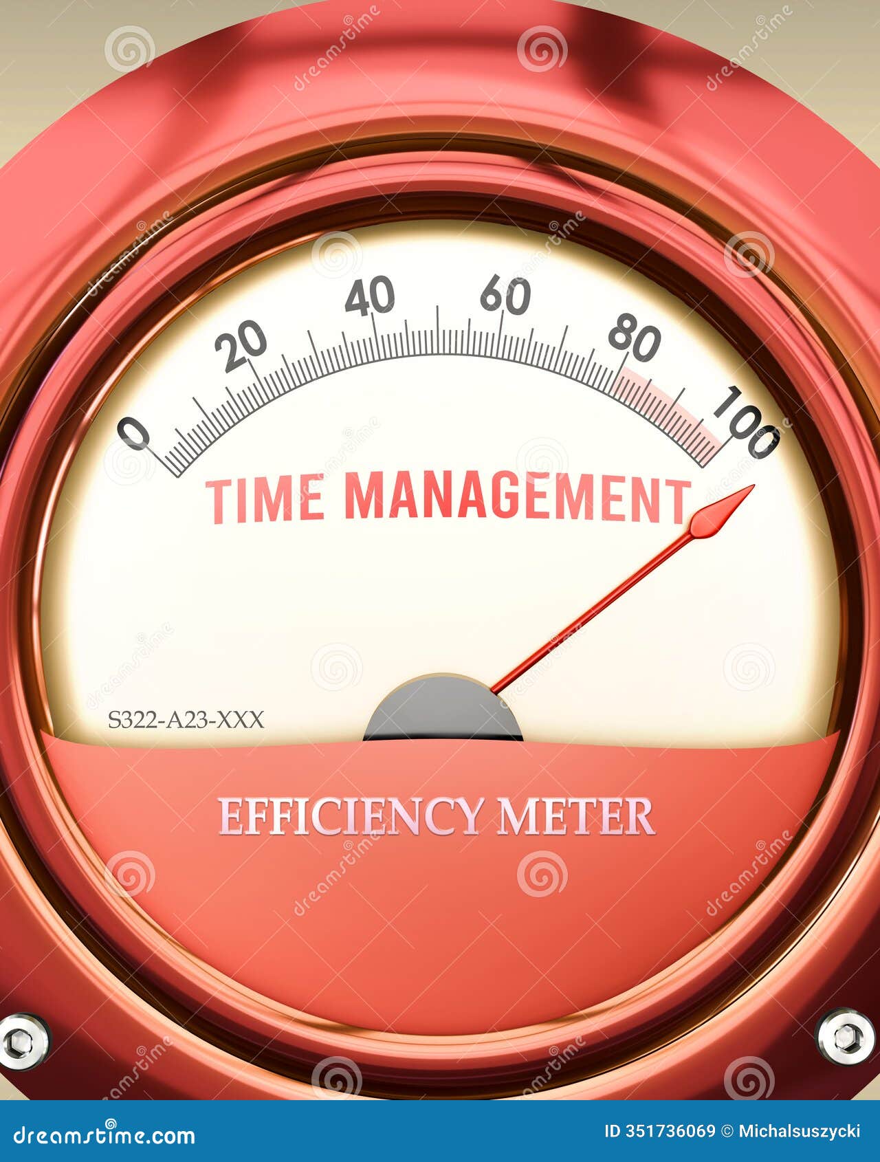 Time Management and Efficiency Meter that is Hitting a Full Scale ...