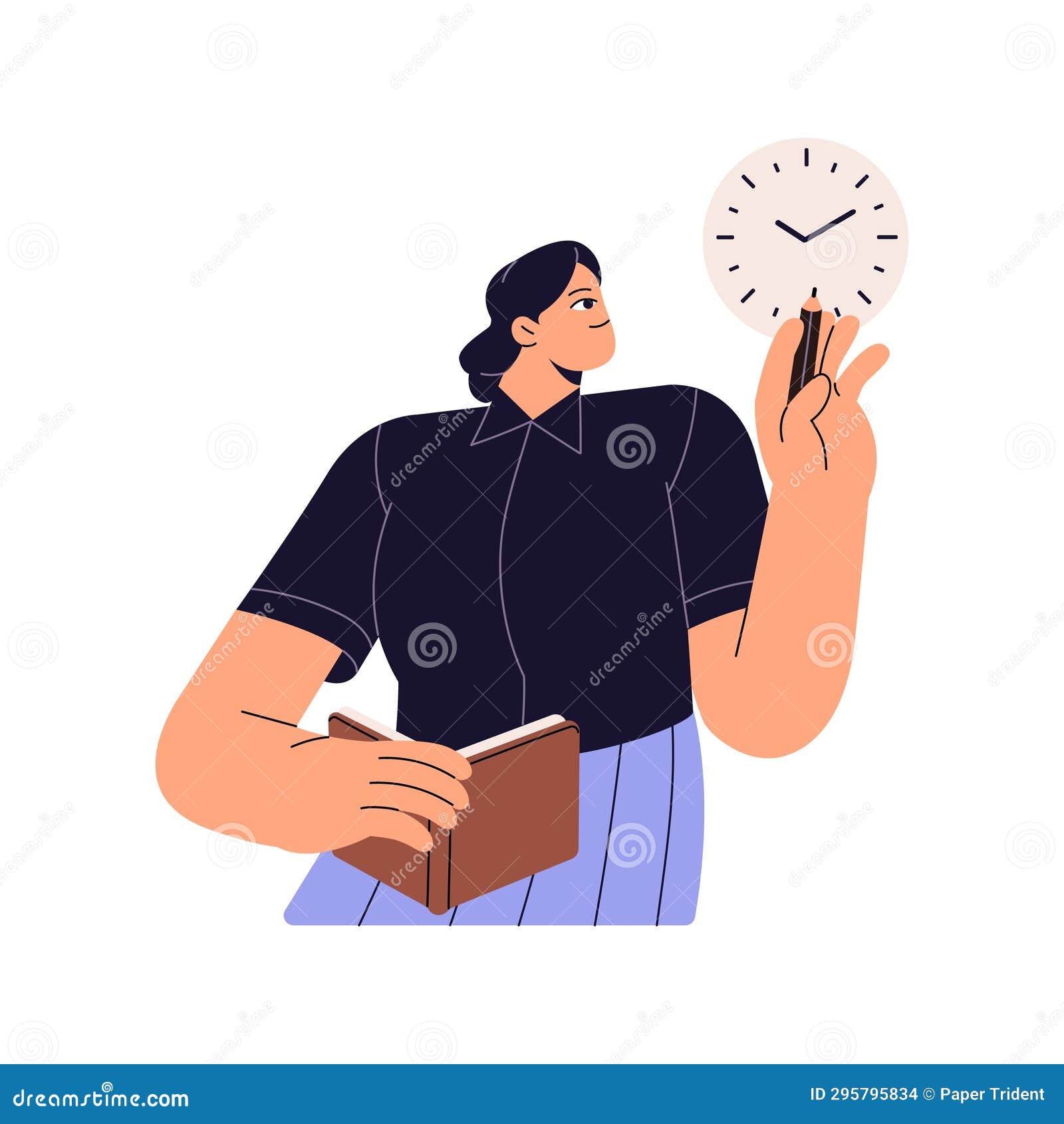 Time Management. Efficient Worker Planning in Planner Stock Vector ...