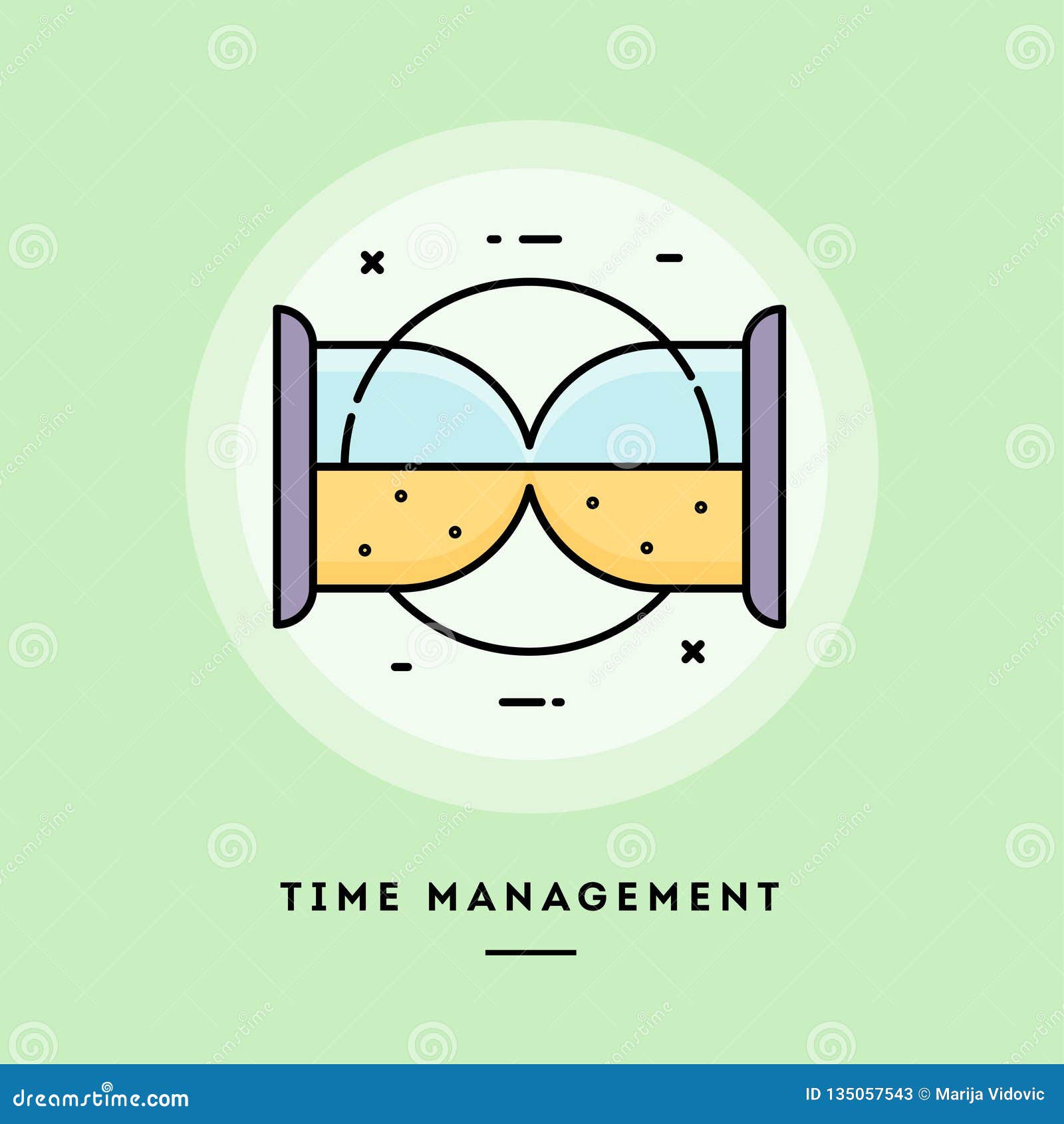 Time Management, Flat Design Thin Line Banner. Stock Vector ...
