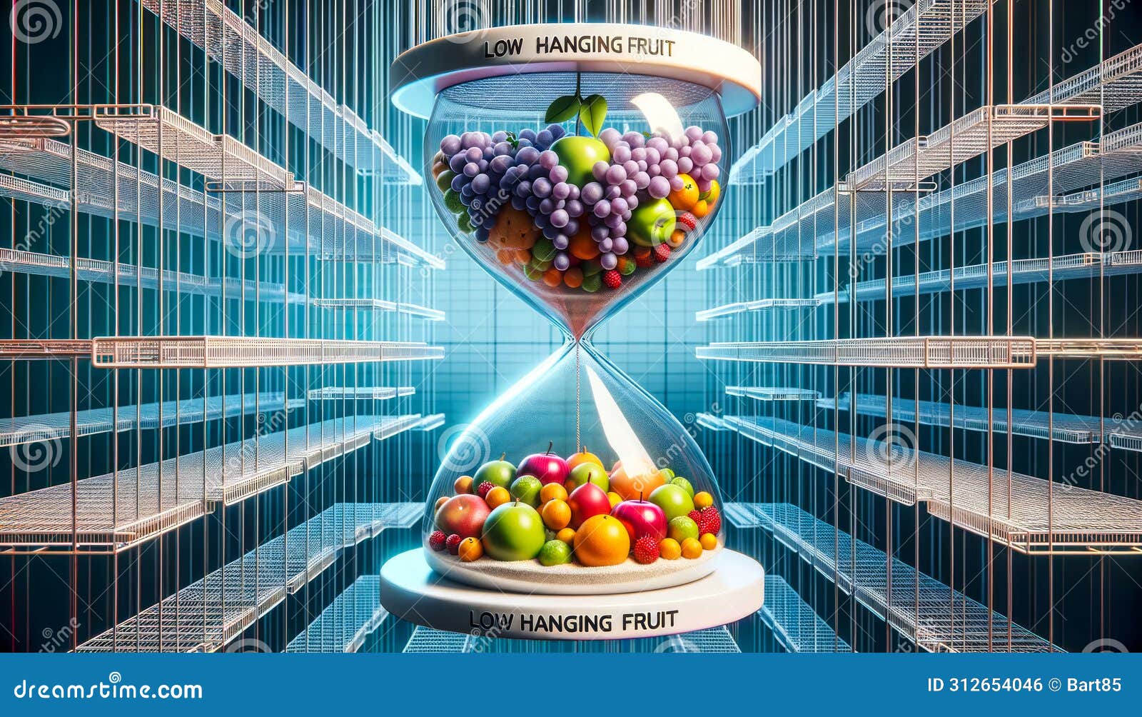 Time Management Hourglass Chamber Filled with Low Hanging Fruit Vs Time ...