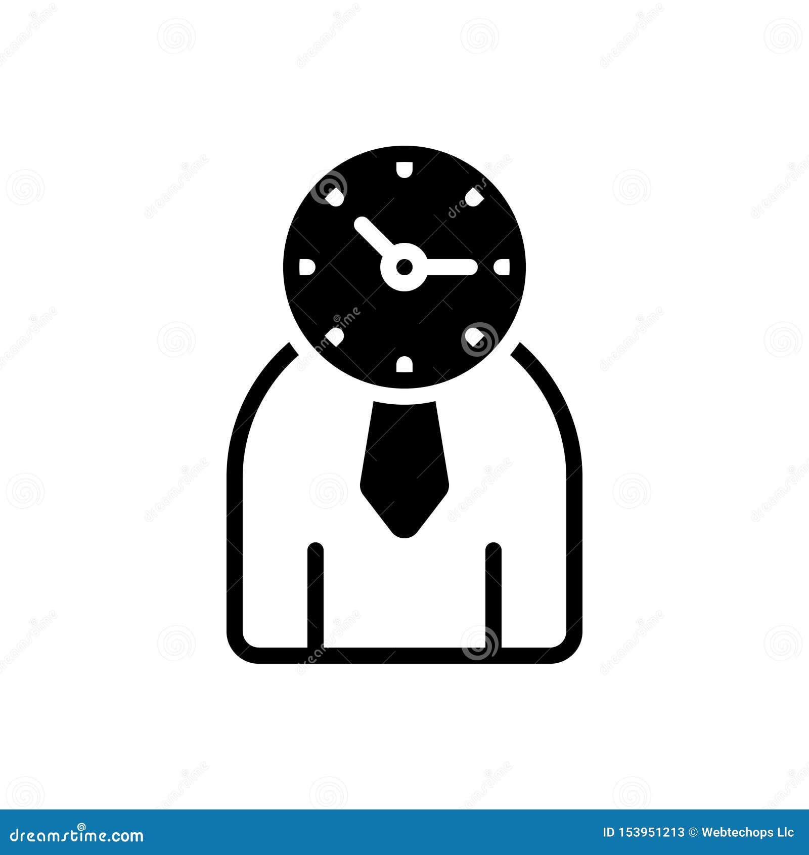Black Solid Icon for Time Management, Monograph and Manage Stock Vector ...