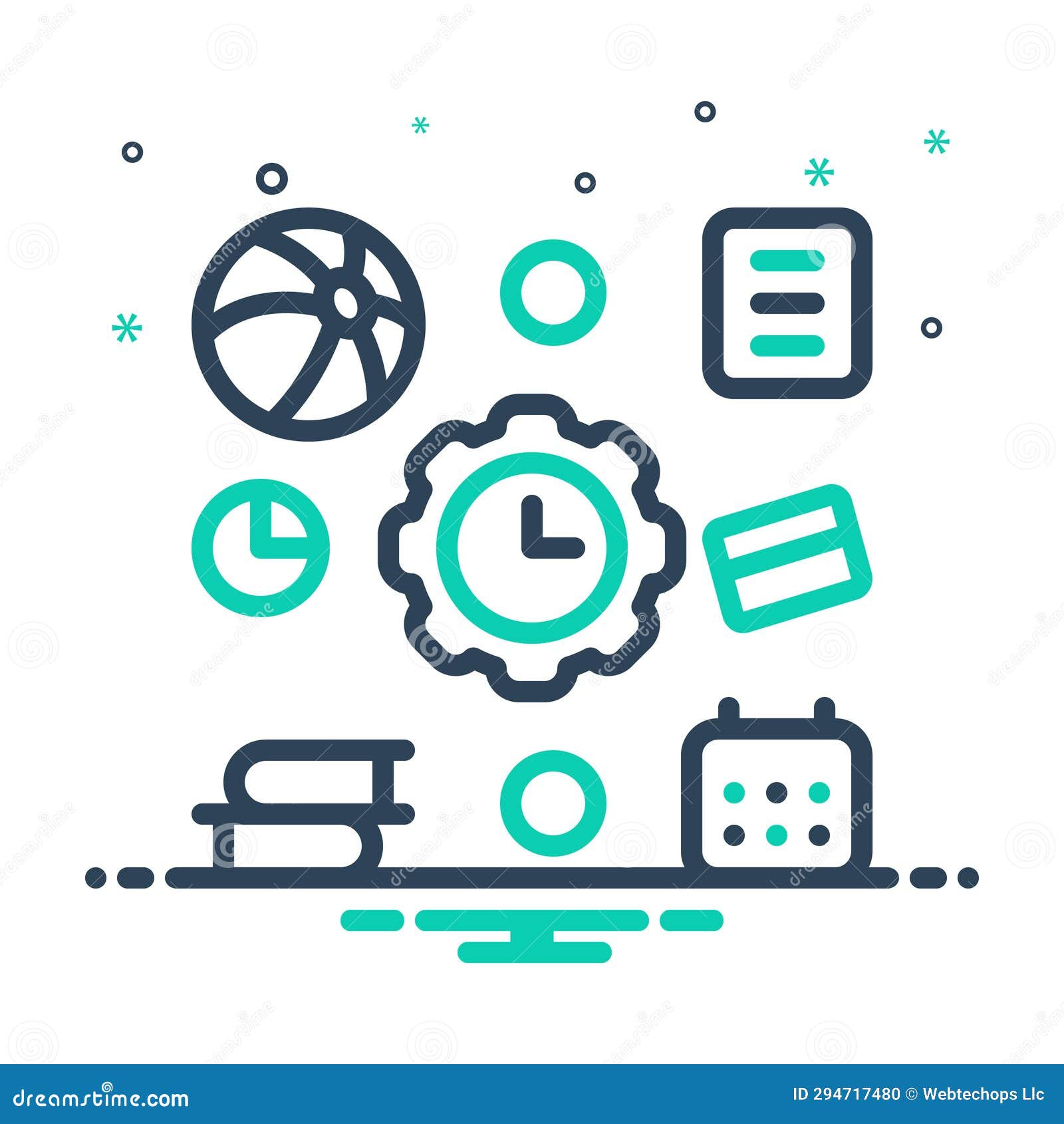 Mix Icon for Time Management, Time and Clock Stock Vector ...
