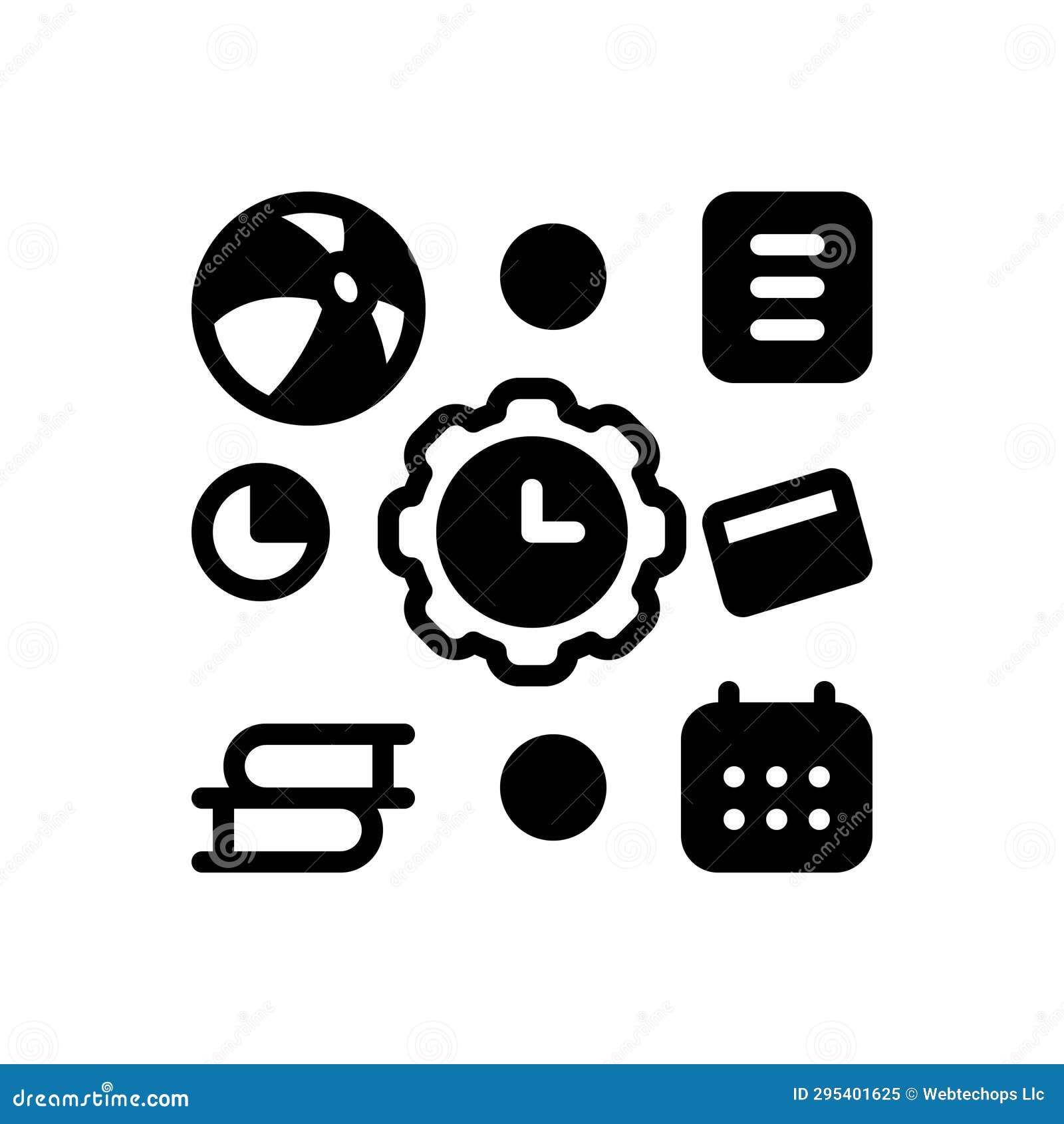 Black Solid Icon for Time Management, Time and Work Stock Illustration ...
