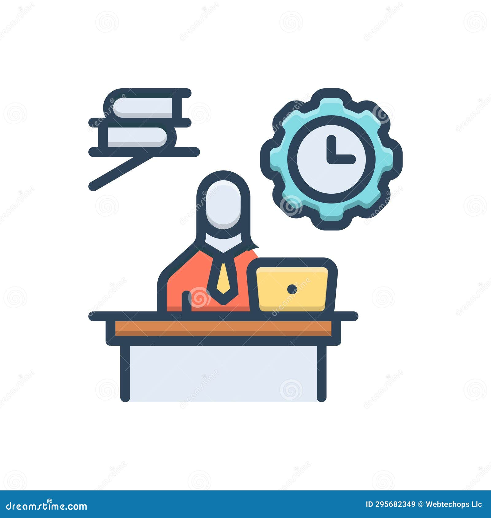 Color Illustration Icon for Time Management, Time and Office Stock ...