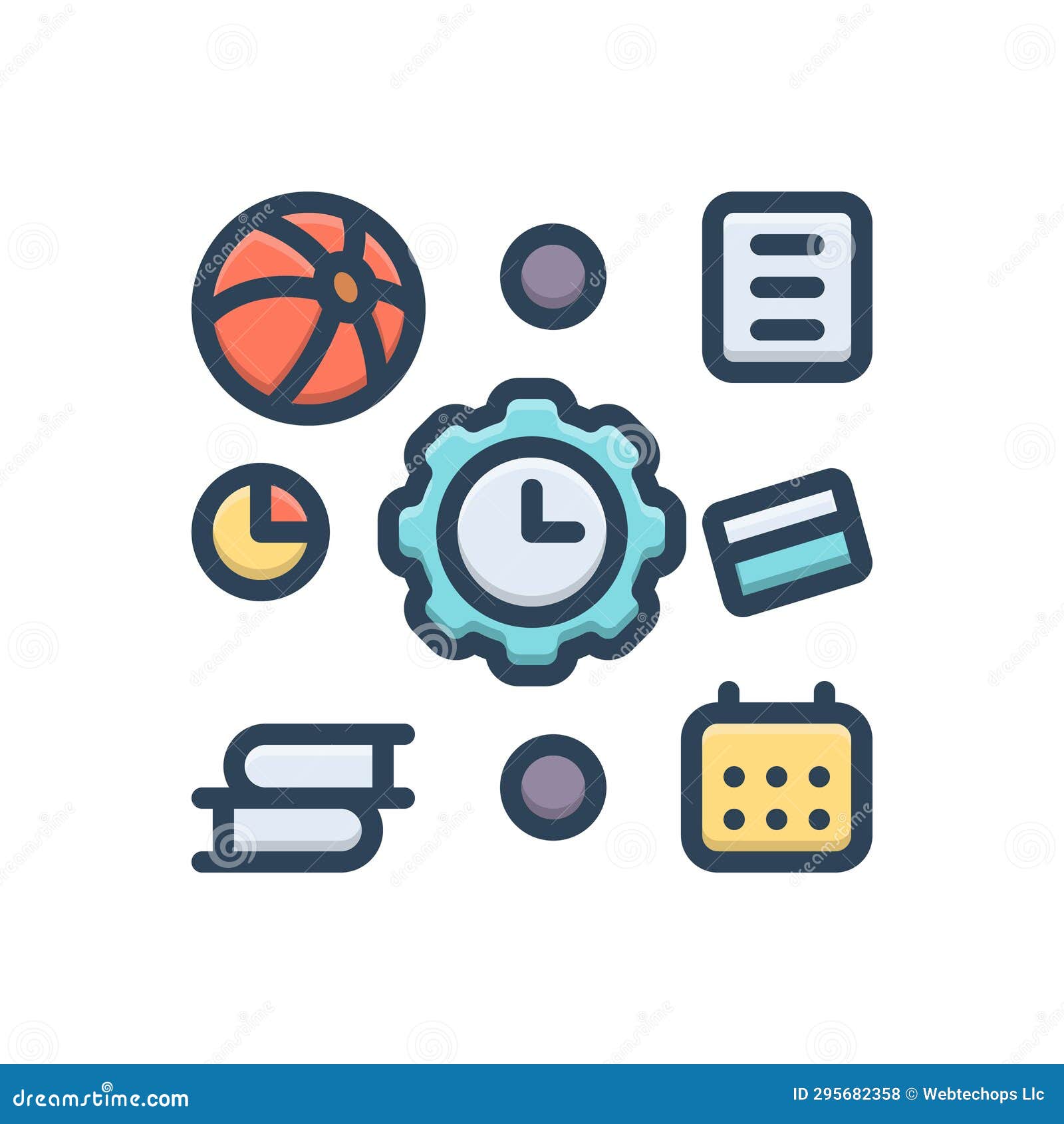 Color Illustration Icon for Time Management, Time and Study Stock ...