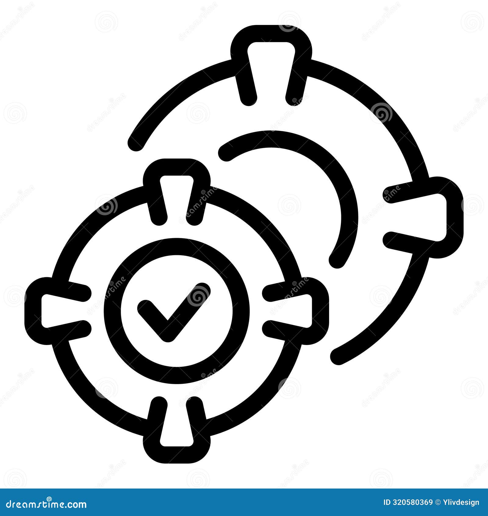 Time Management Icon with Check Mark Stock Illustration - Illustration ...