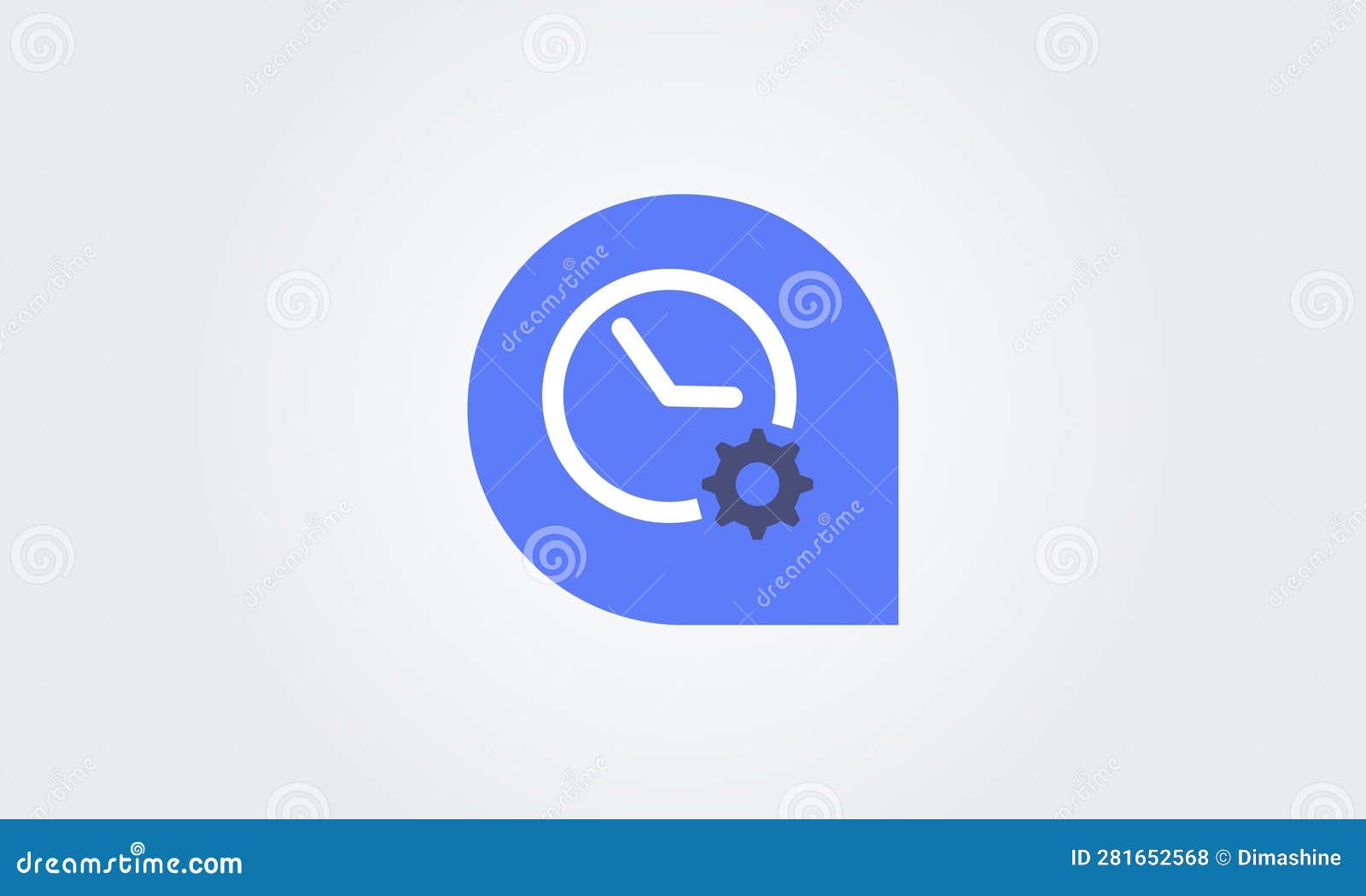 Time Management Icon. Clock with Cog Wheel Concept Study, Process,work ...