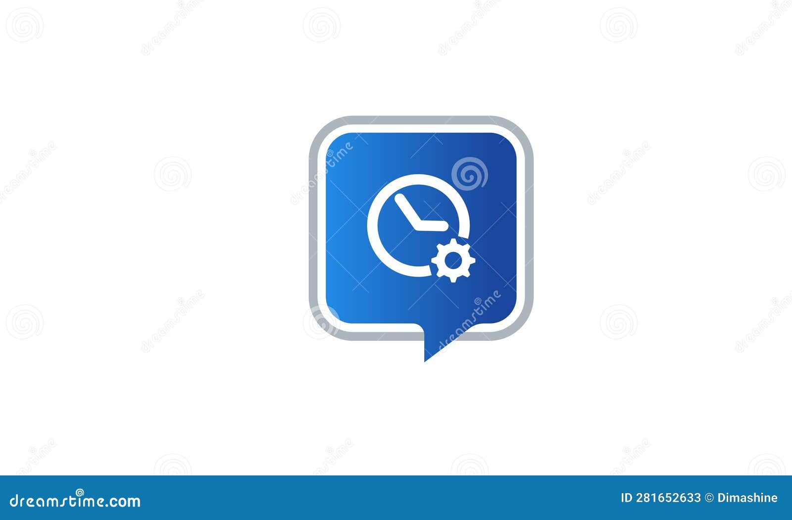 Time Management Icon. Clock with Cog Wheel Concept Study, Process,work ...