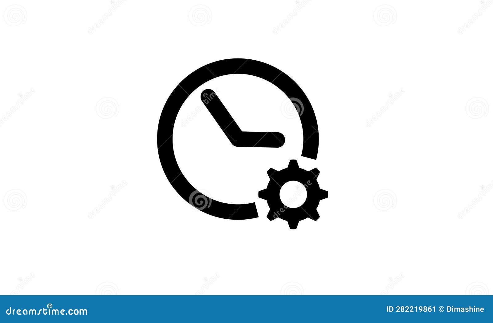 Time Management Icon. Clock with Cog Wheel Concept Study, Process,work ...