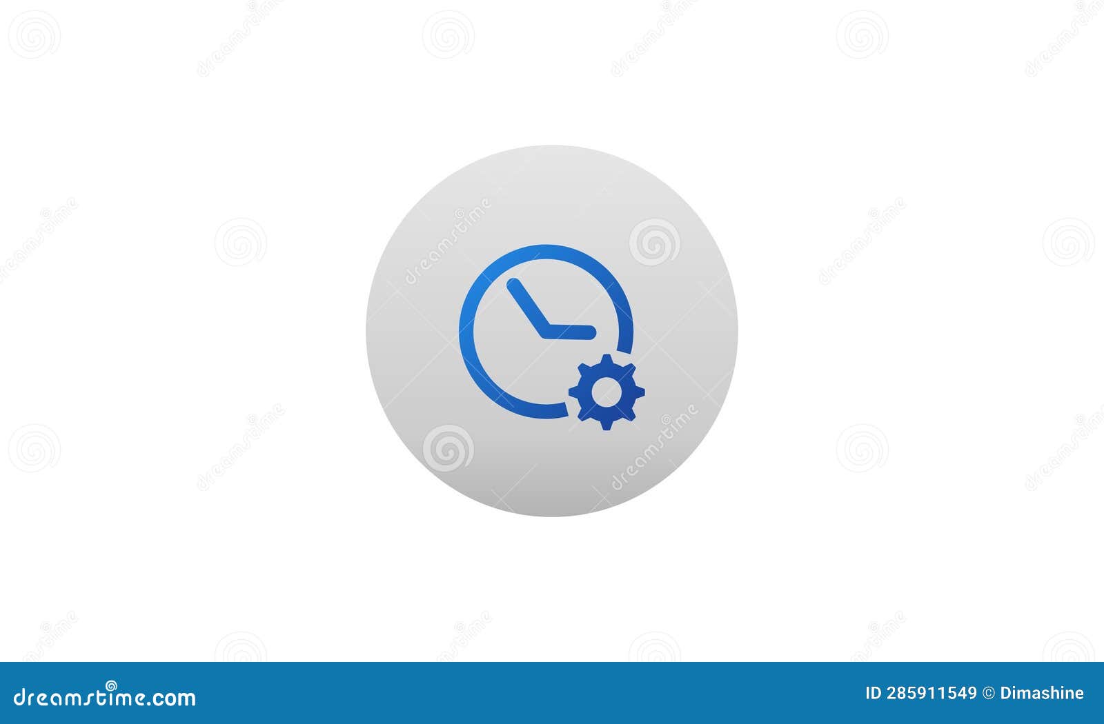 Time Management Icon. Clock with Cog Wheel Concept Study, Process,work ...