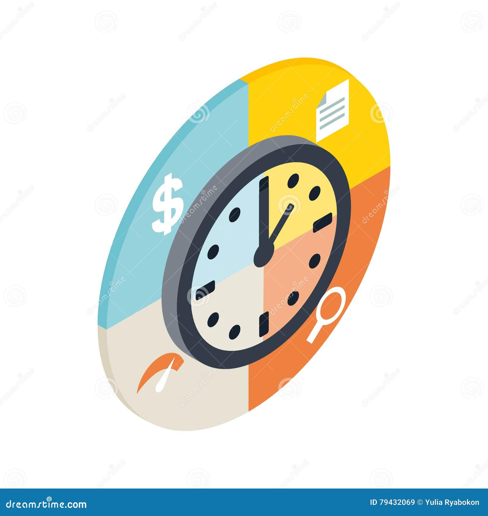 Time Management Icon, Isometric 3d Style Stock Vector - Illustration of ...