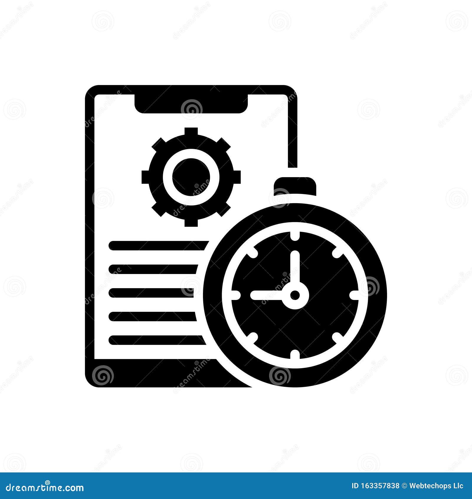 Black Solid Icon for Time Management, Organize and Document Stock ...