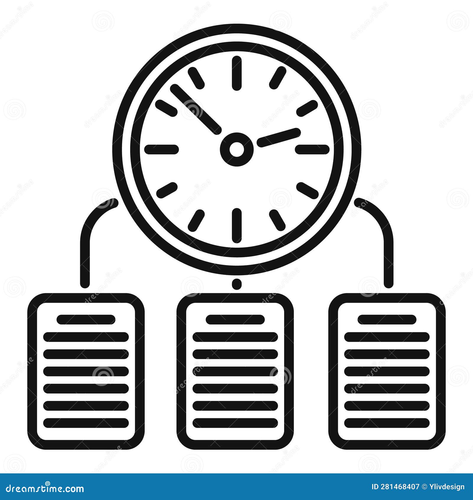 Time Management Icon Outline . Business Clock Stock Illustration ...