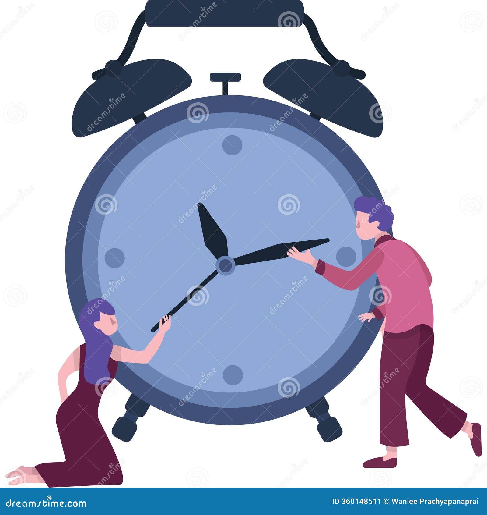 Time Management Icon People Team and Clock Vector Stock Illustration ...
